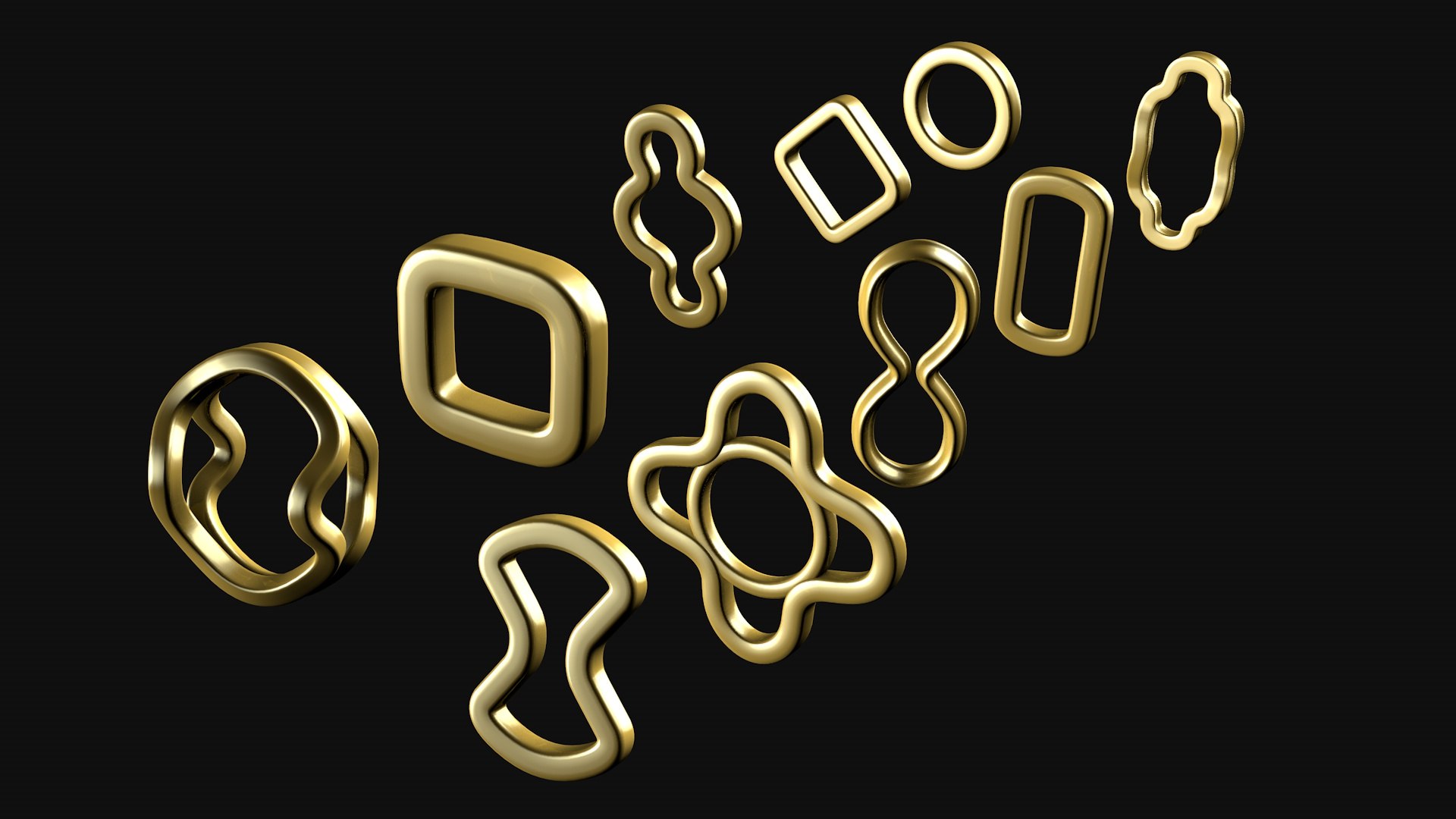 Set Of Ten Chains 3D Model - TurboSquid 2344712