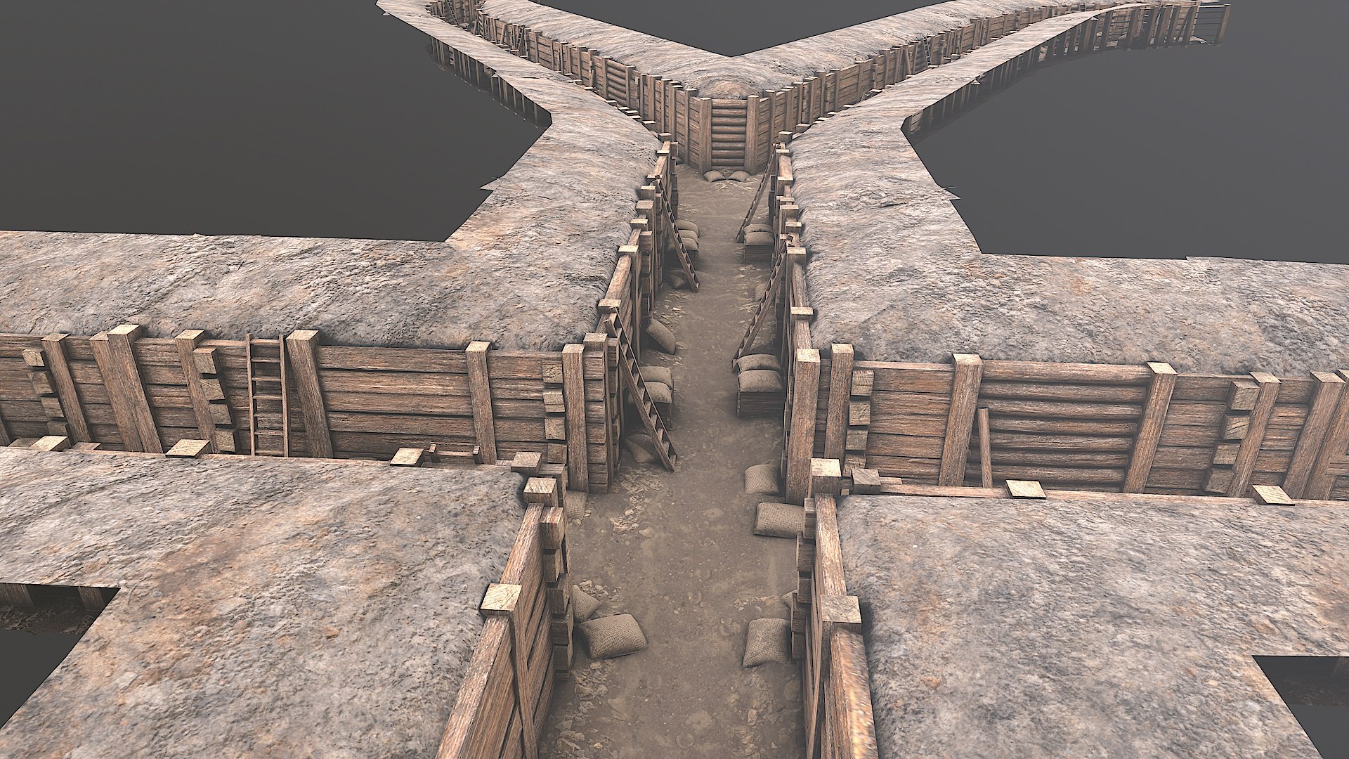 3D Modular Low Poly PBR Army Trenches - TurboSquid 2360175