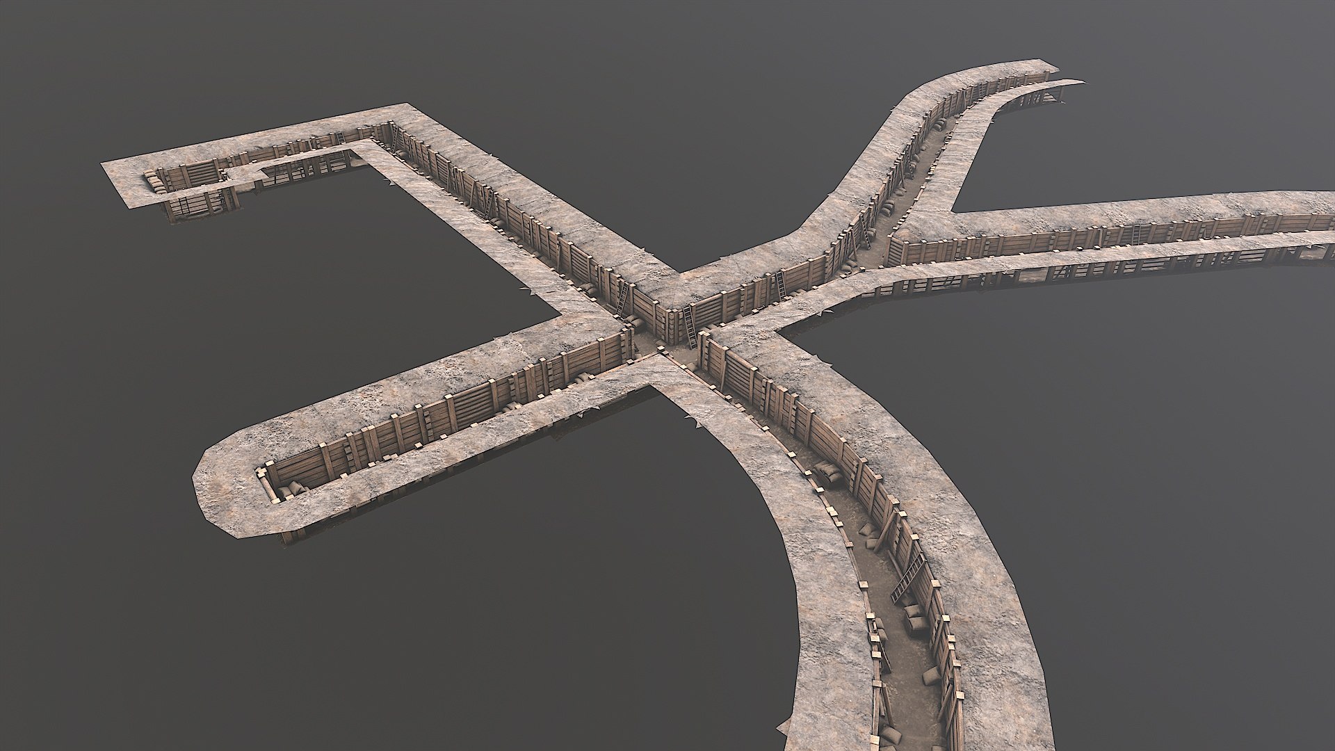 3D Modular Low Poly PBR Army Trenches - TurboSquid 2360175