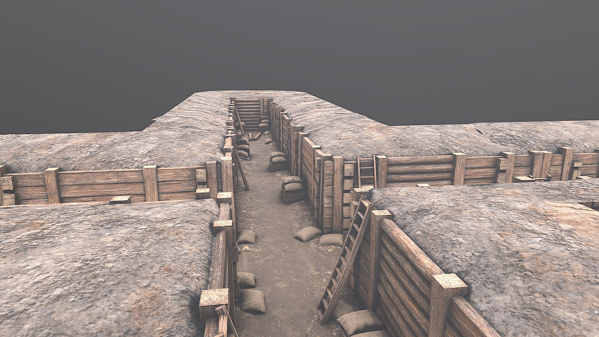 3D Modular Low Poly PBR Army Trenches - TurboSquid 2360175
