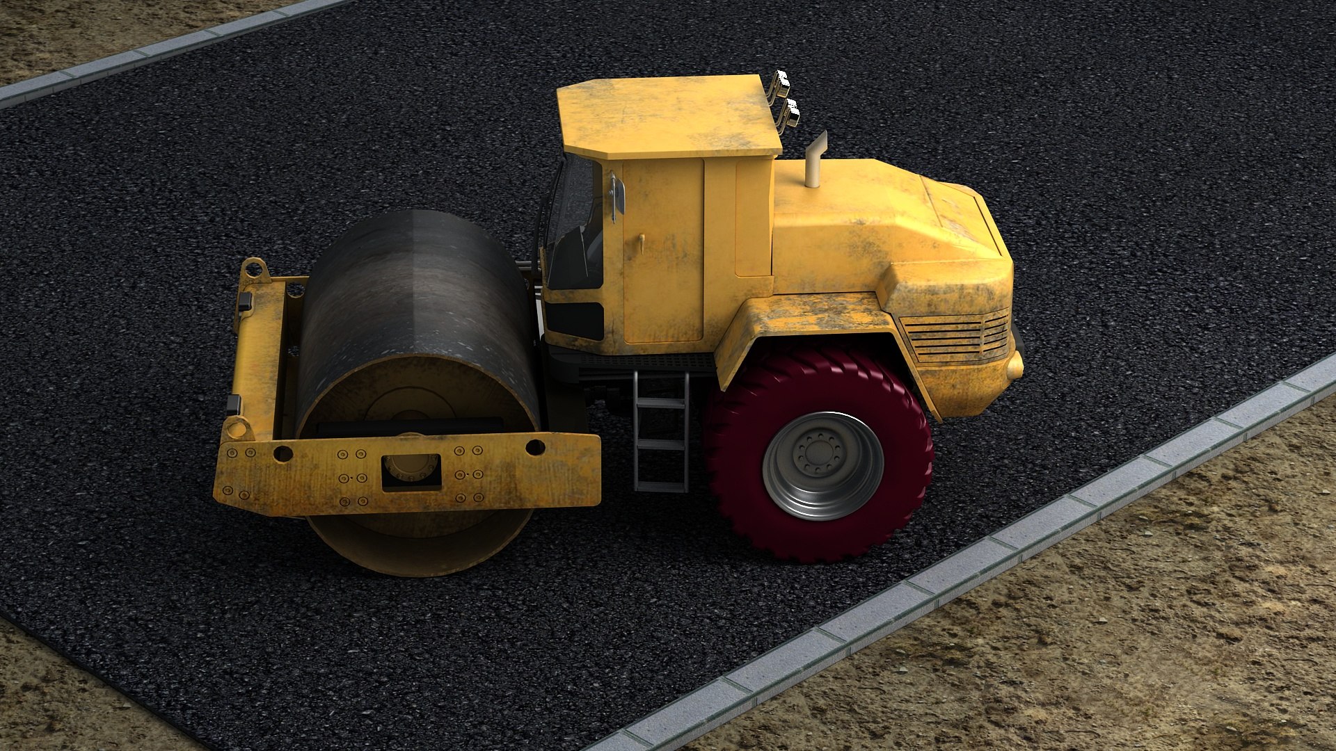 Roller Road Roller Construction Leveler Grader Road Repair Model ...