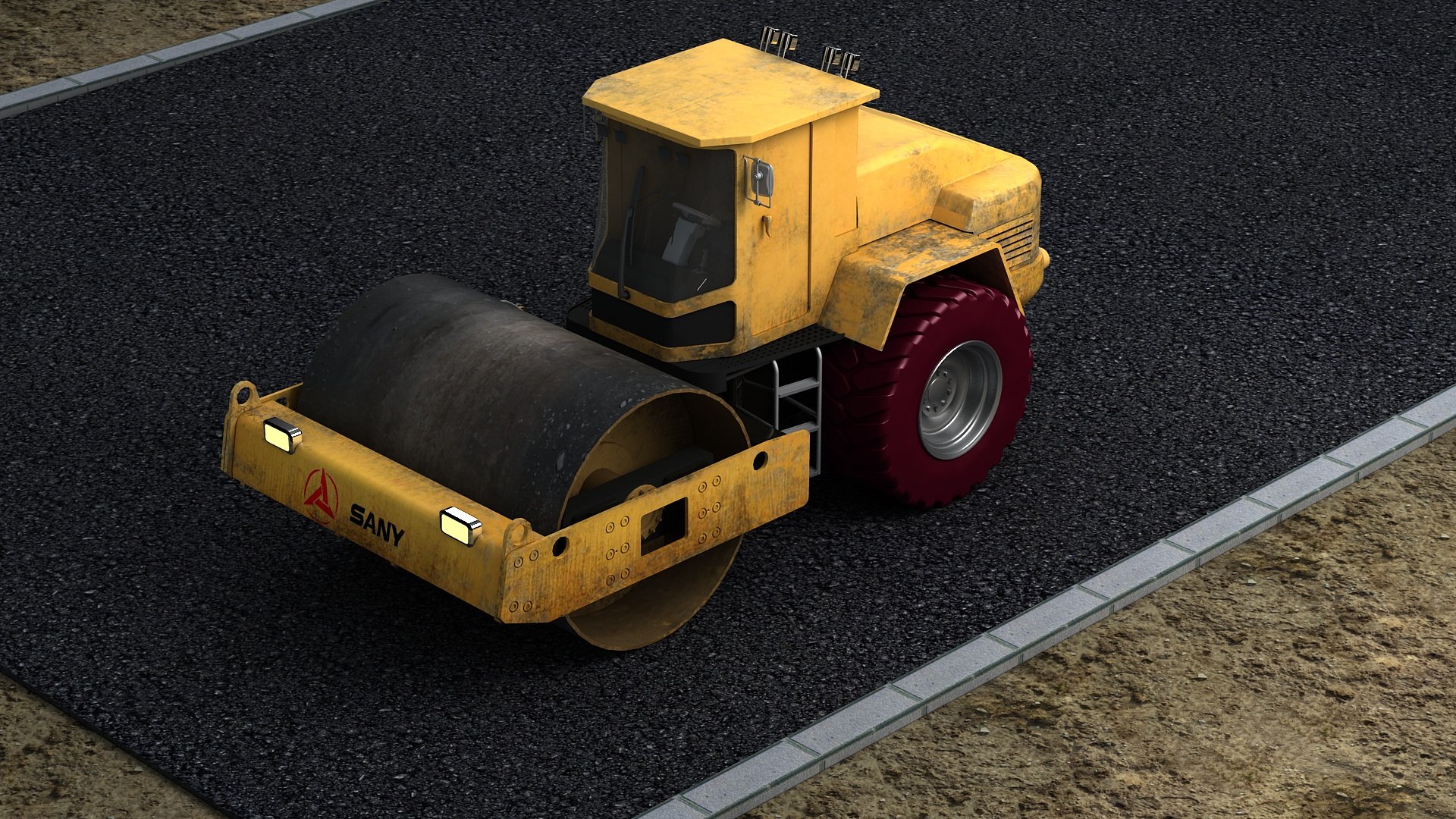 Roller Road Roller Construction Leveler Grader Road Repair Model ...