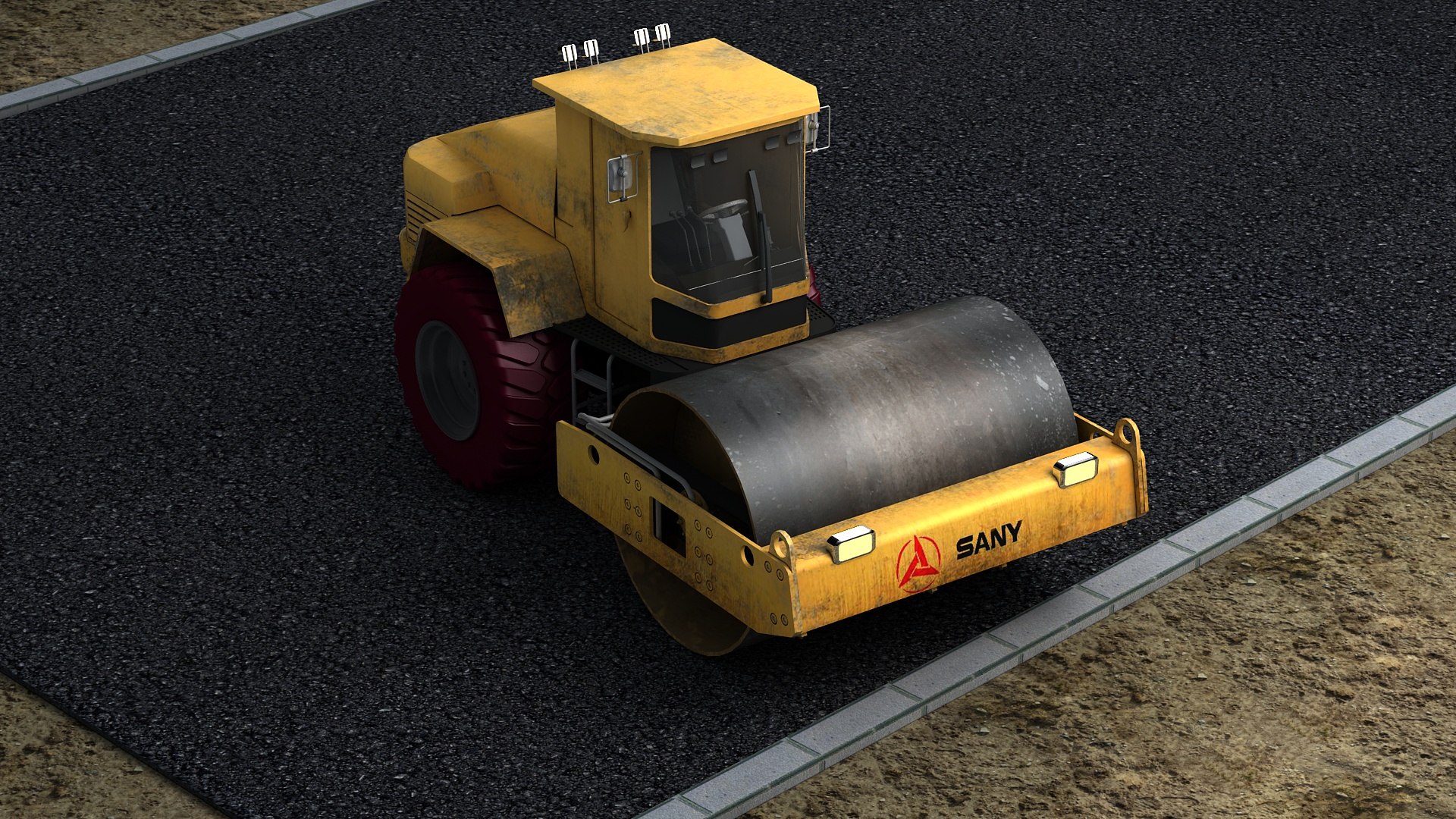 Roller Road Roller Construction Leveler Grader Road Repair Model ...