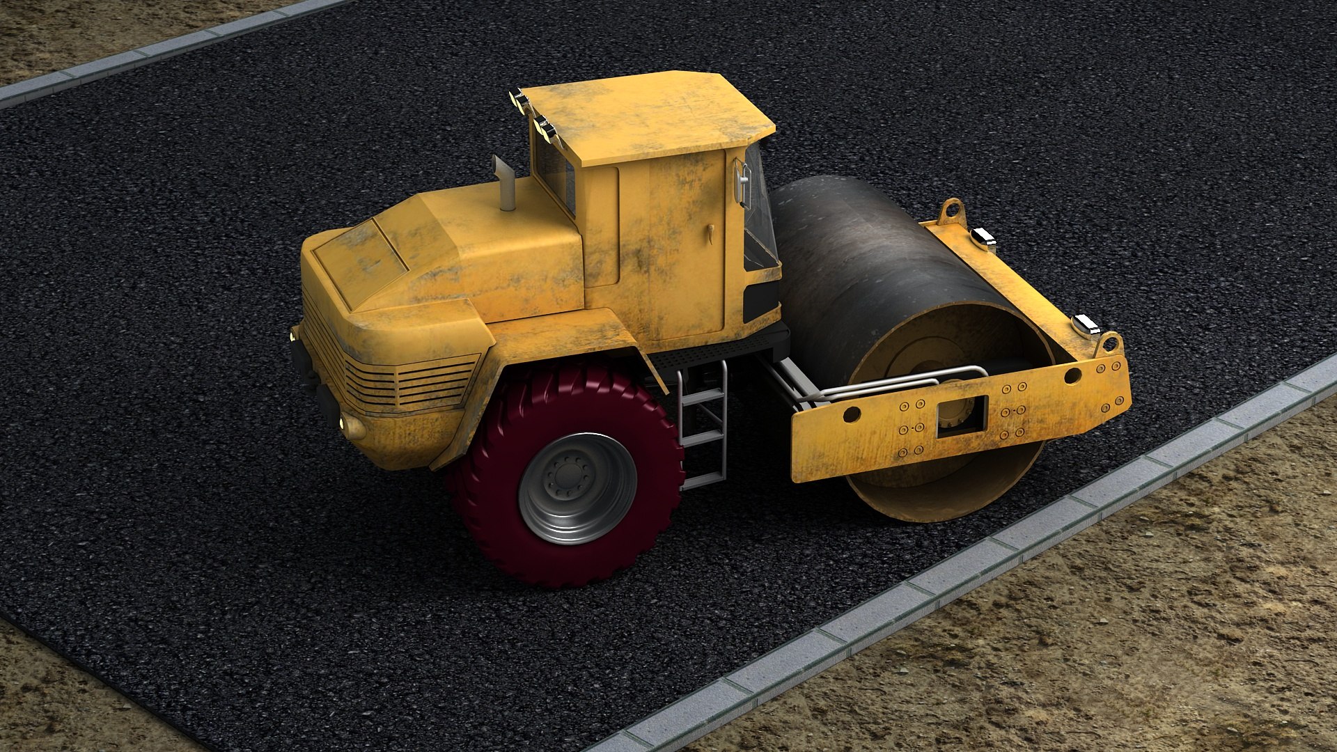 Roller Road Roller Construction Leveler Grader Road Repair Model ...