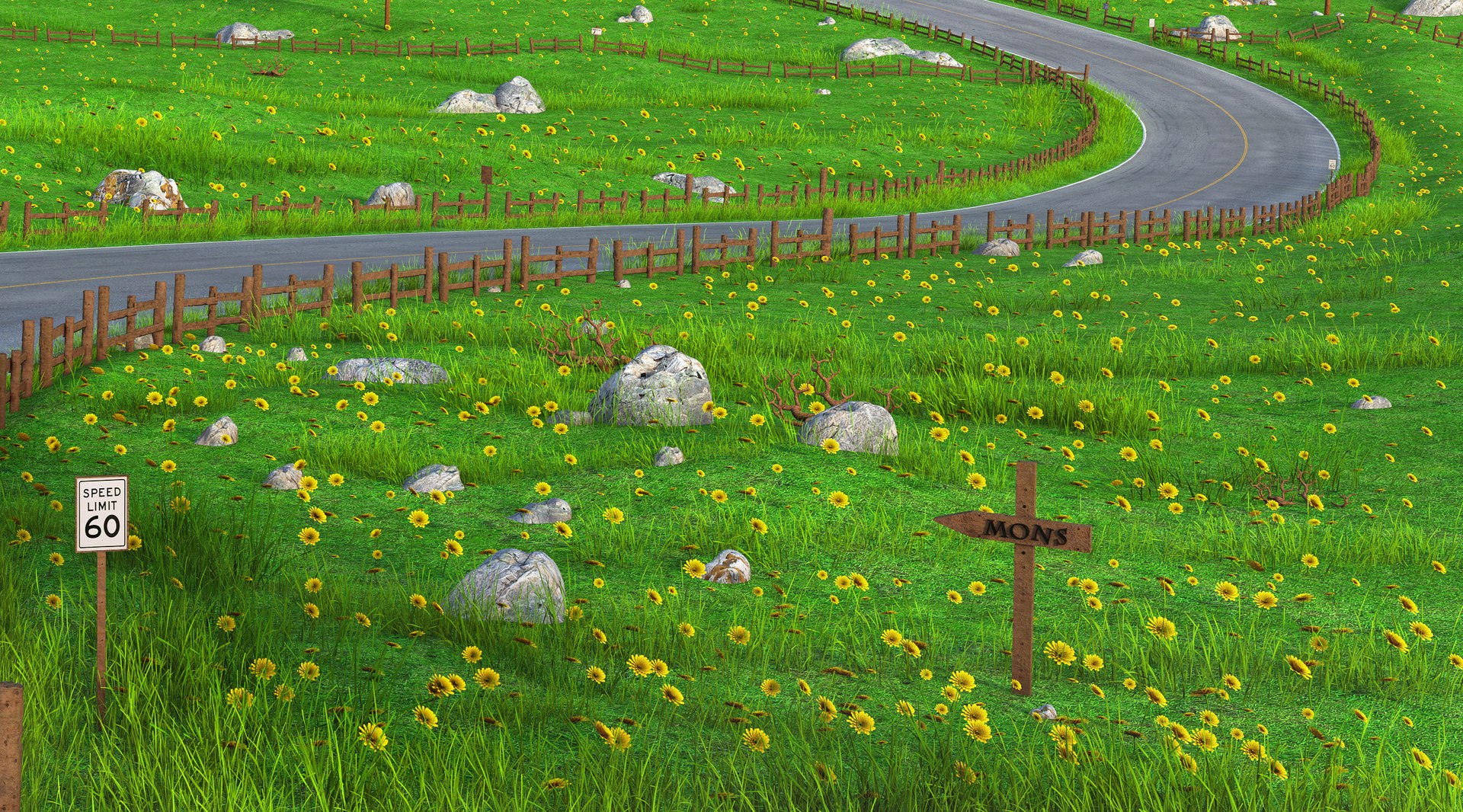Road Cartoon Toon 3D Model - TurboSquid 1320989