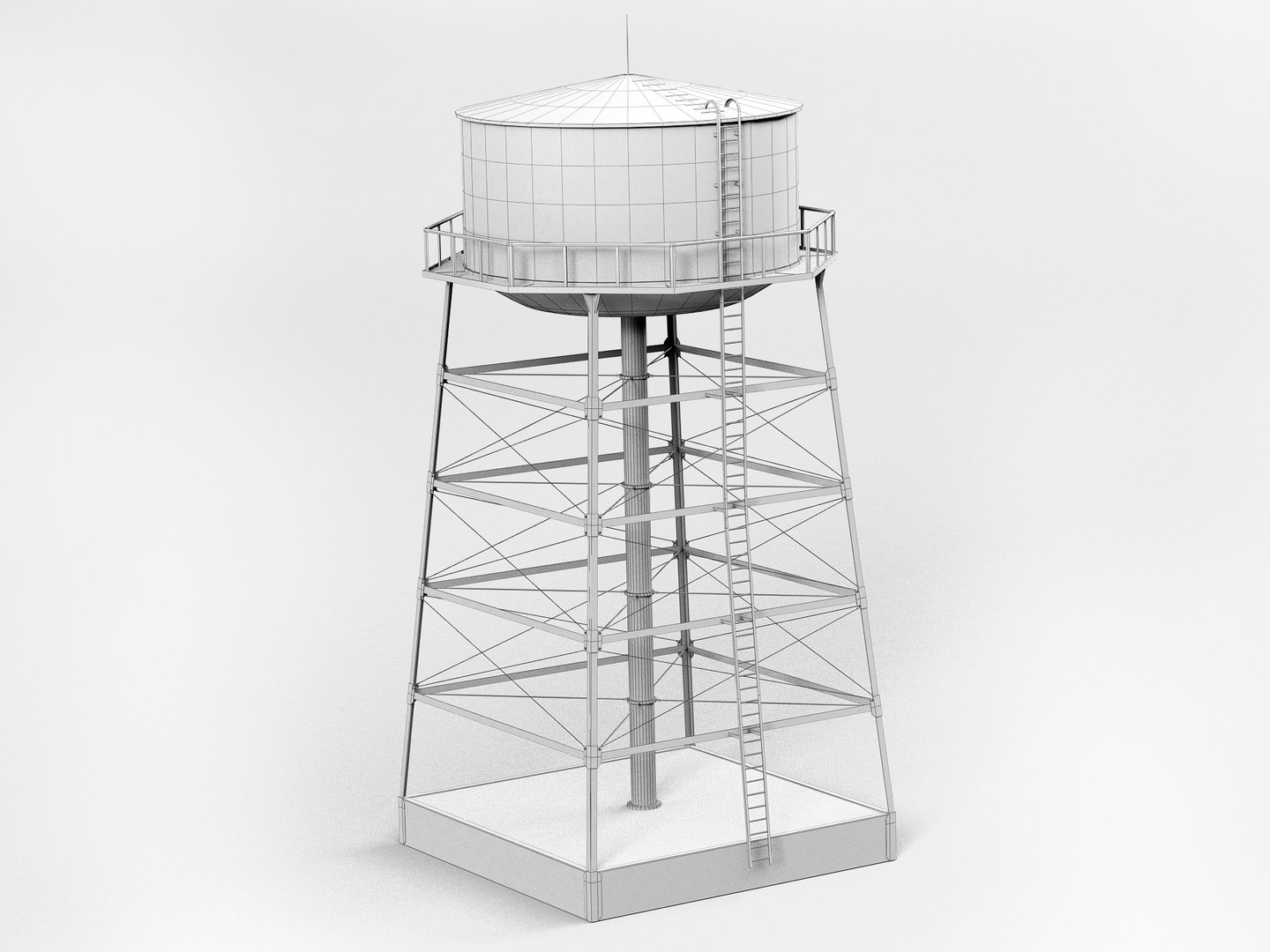 3D Old Water Tower Model - TurboSquid 2277760