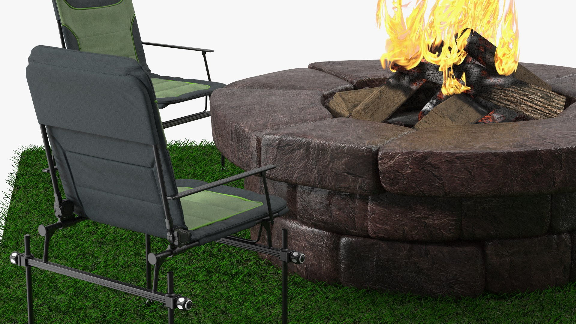 Outdoor Bonfire With Camping Chairs 3D Model - TurboSquid 2264112