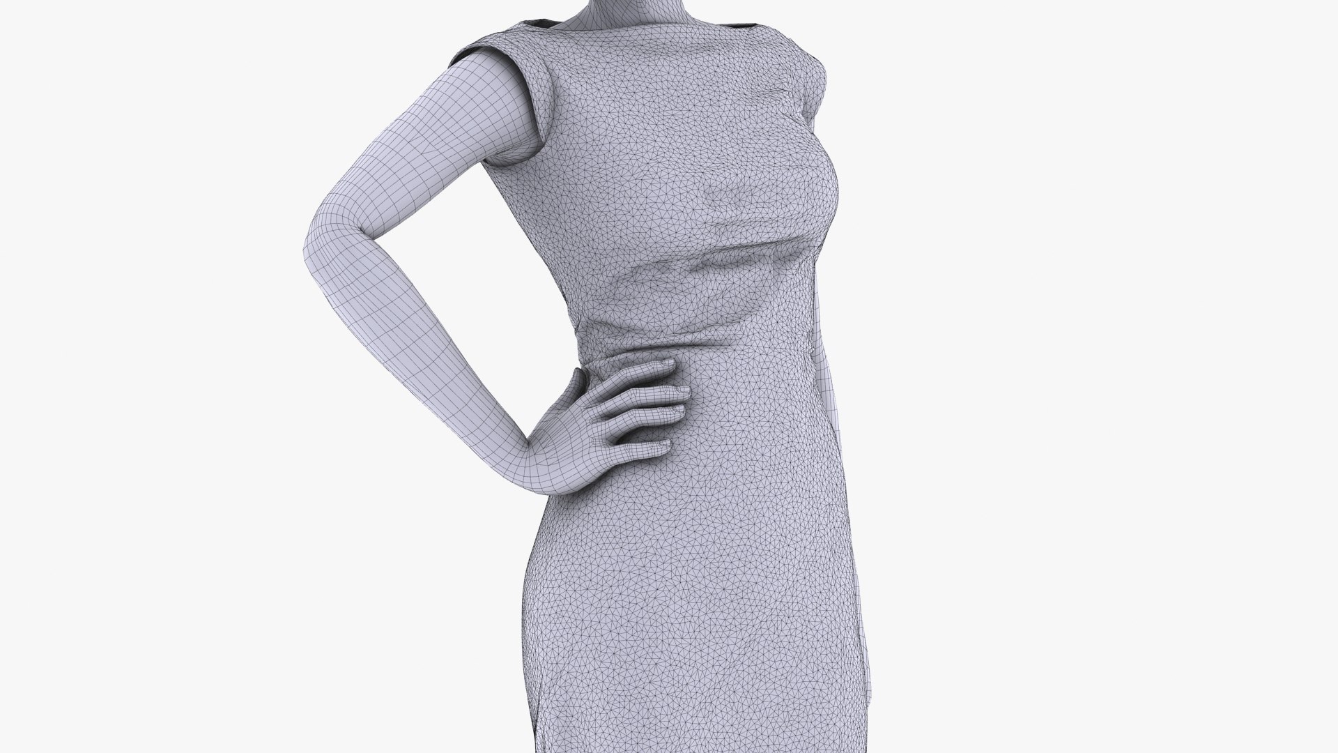 3D Sheath Dress With Relief Seams Model - TurboSquid 2147462