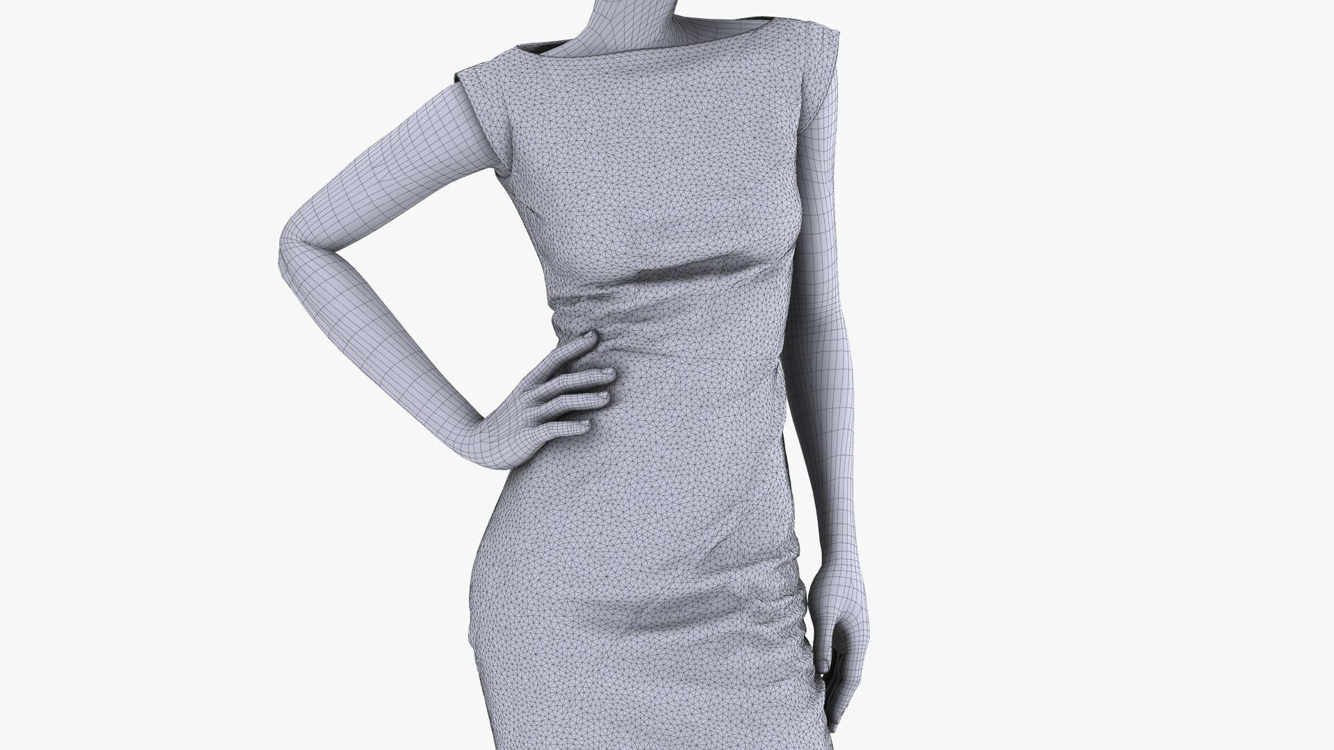 3D Sheath Dress With Relief Seams Model - TurboSquid 2147462