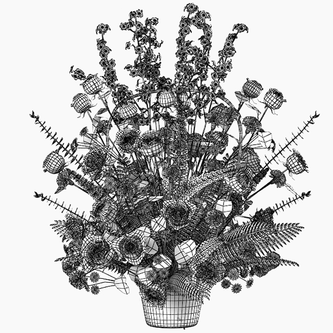 White Splendor Bouquet 3d Model