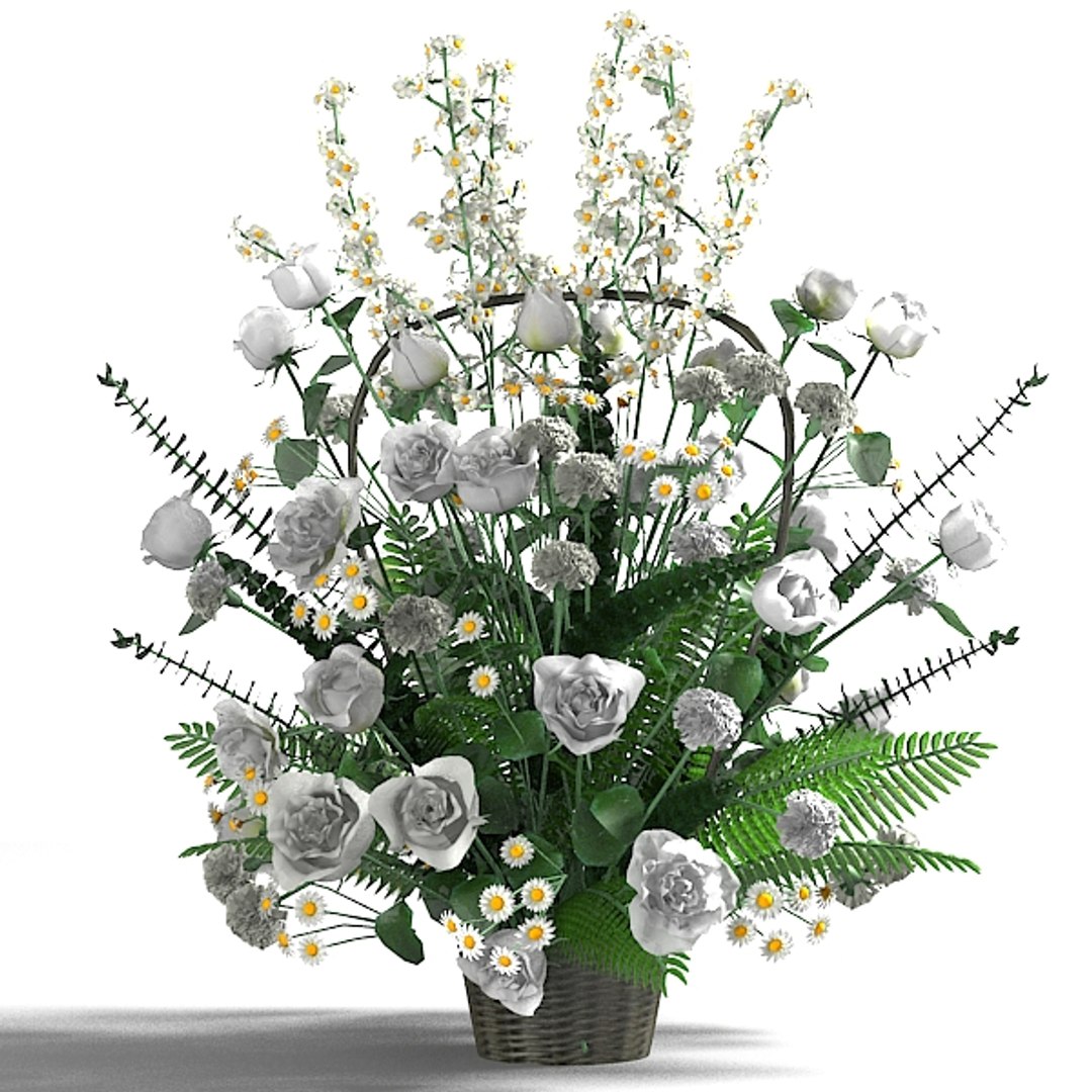 White Splendor Bouquet 3d Model