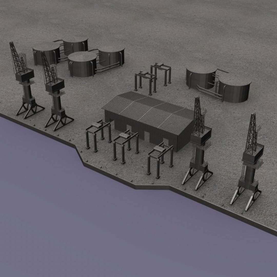 3d Industrial Harbor Model