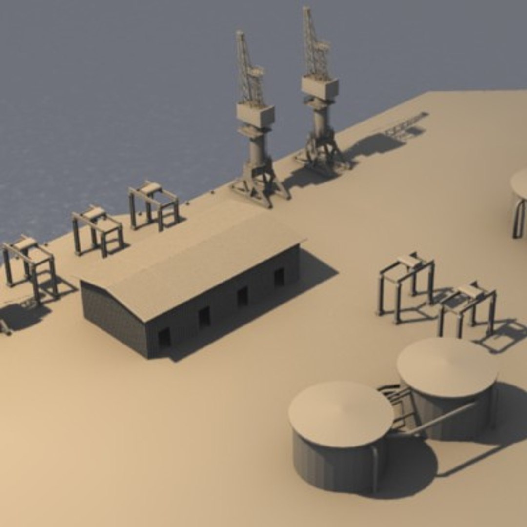 3d Industrial Harbor Model