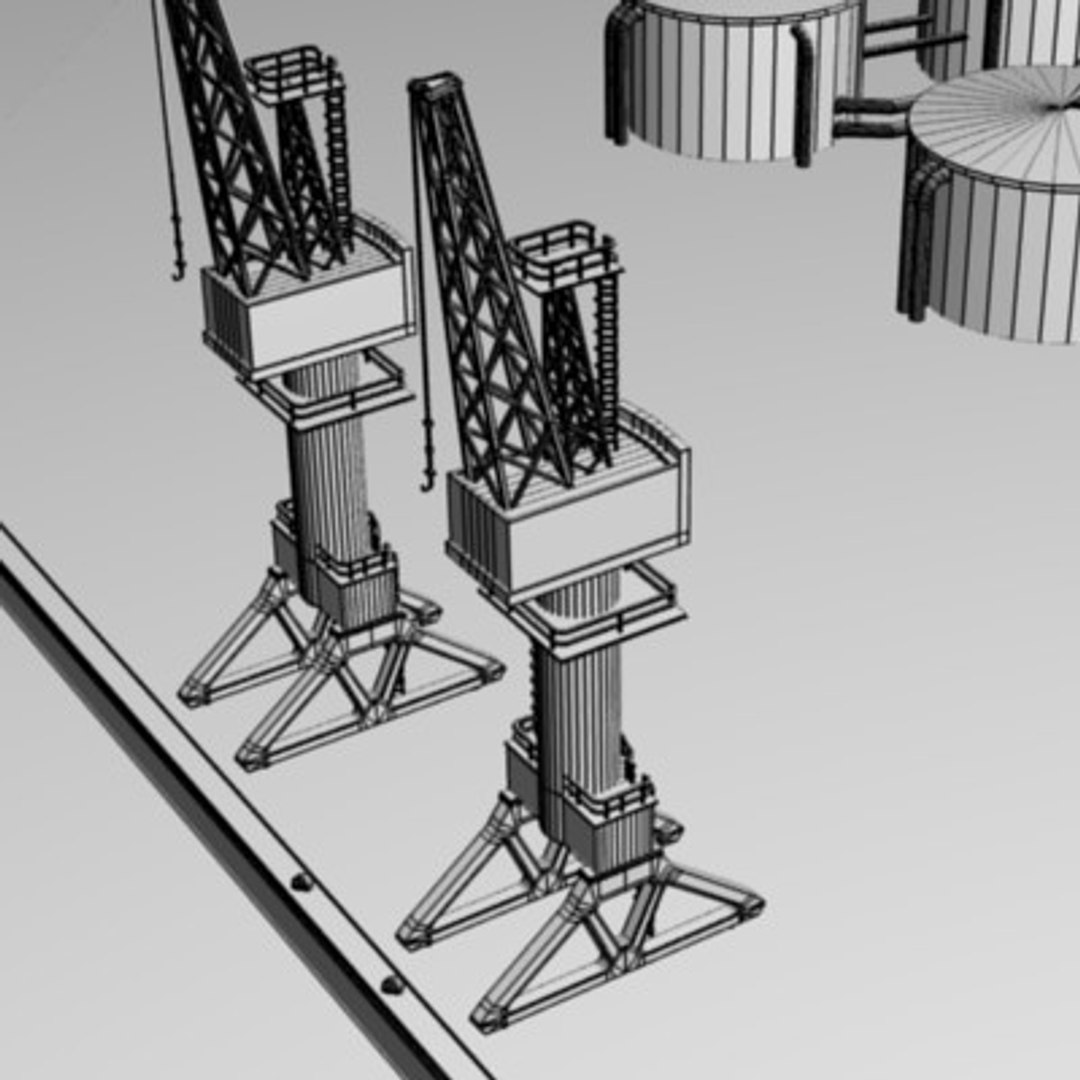 3d Industrial Harbor Model