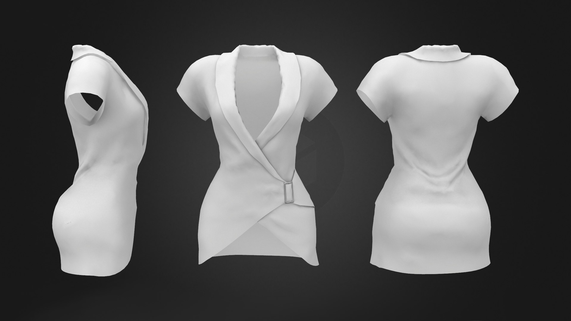 Cardigan Wrap Front model - TurboSquid 1756379