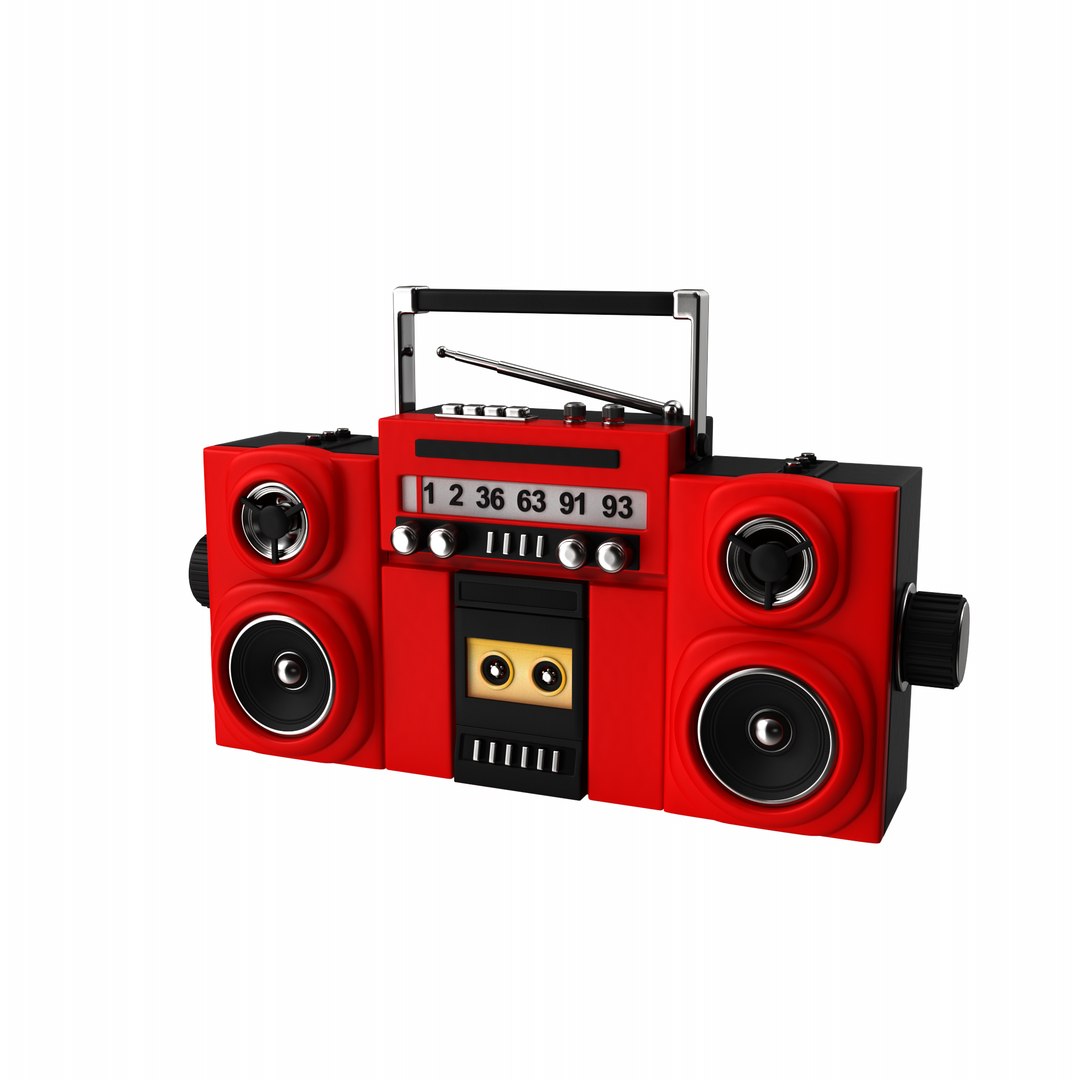 3D Model Radio Teyp Cartoon Red - TurboSquid 2334134