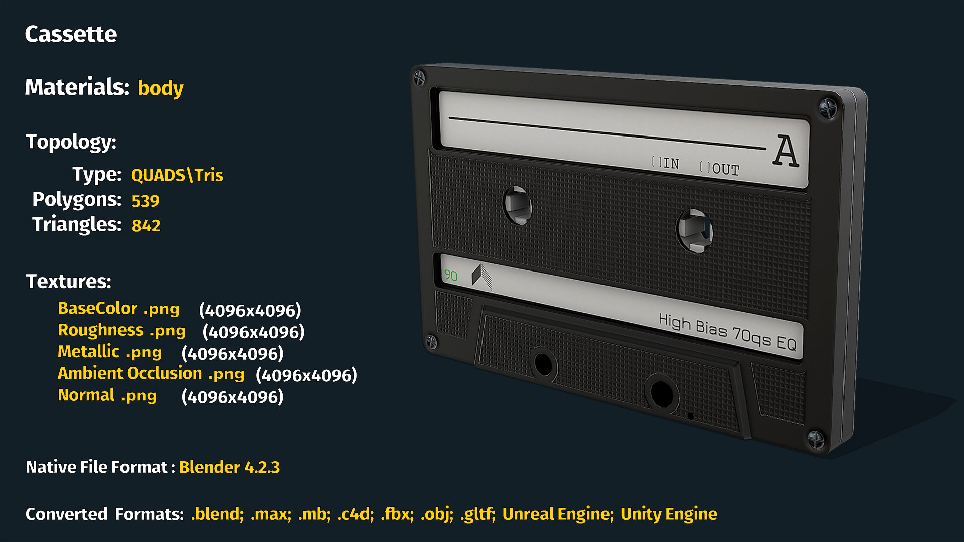 Cassette(1) 3D Model - TurboSquid 2343516