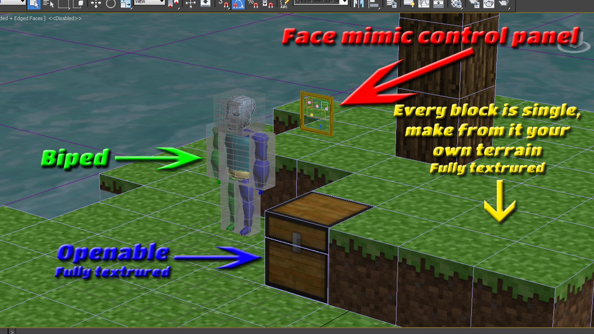 minecraft scene tree 3d model