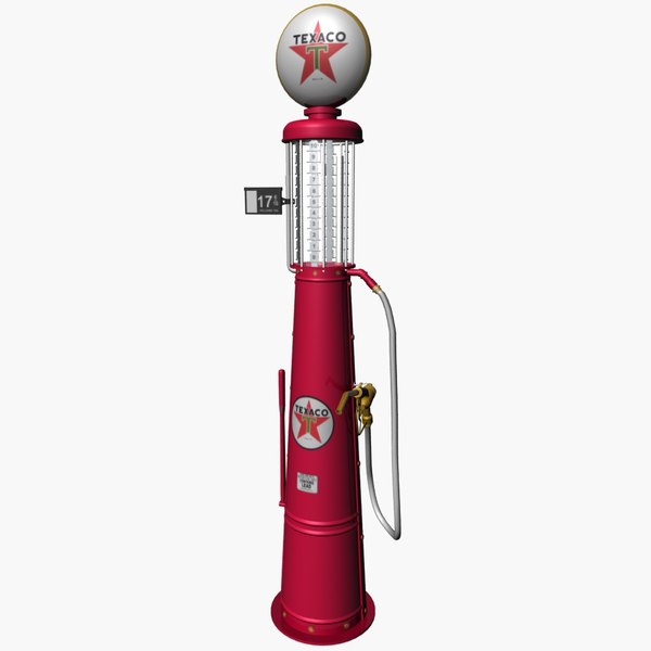 3d vintage visible gas pump model