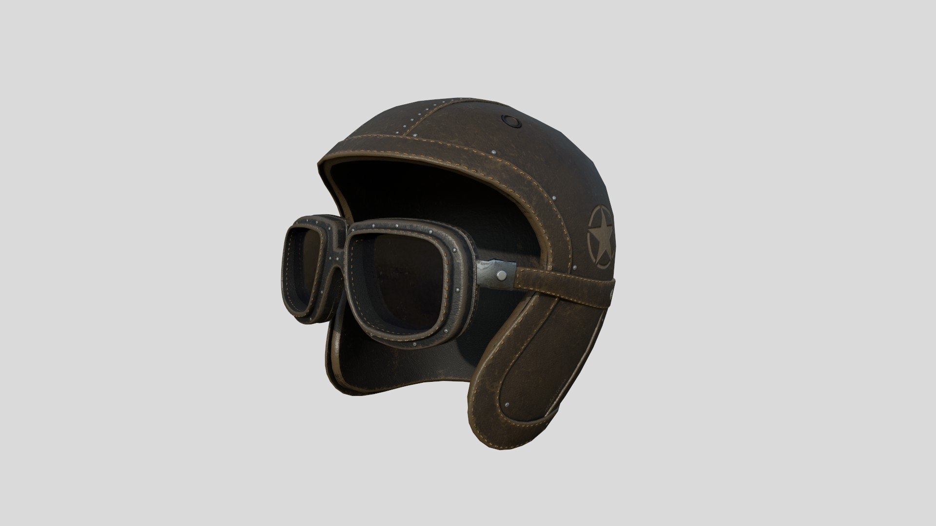 3D Biker Classic Helmet 01 Rust Leather - Character Design Fashion ...