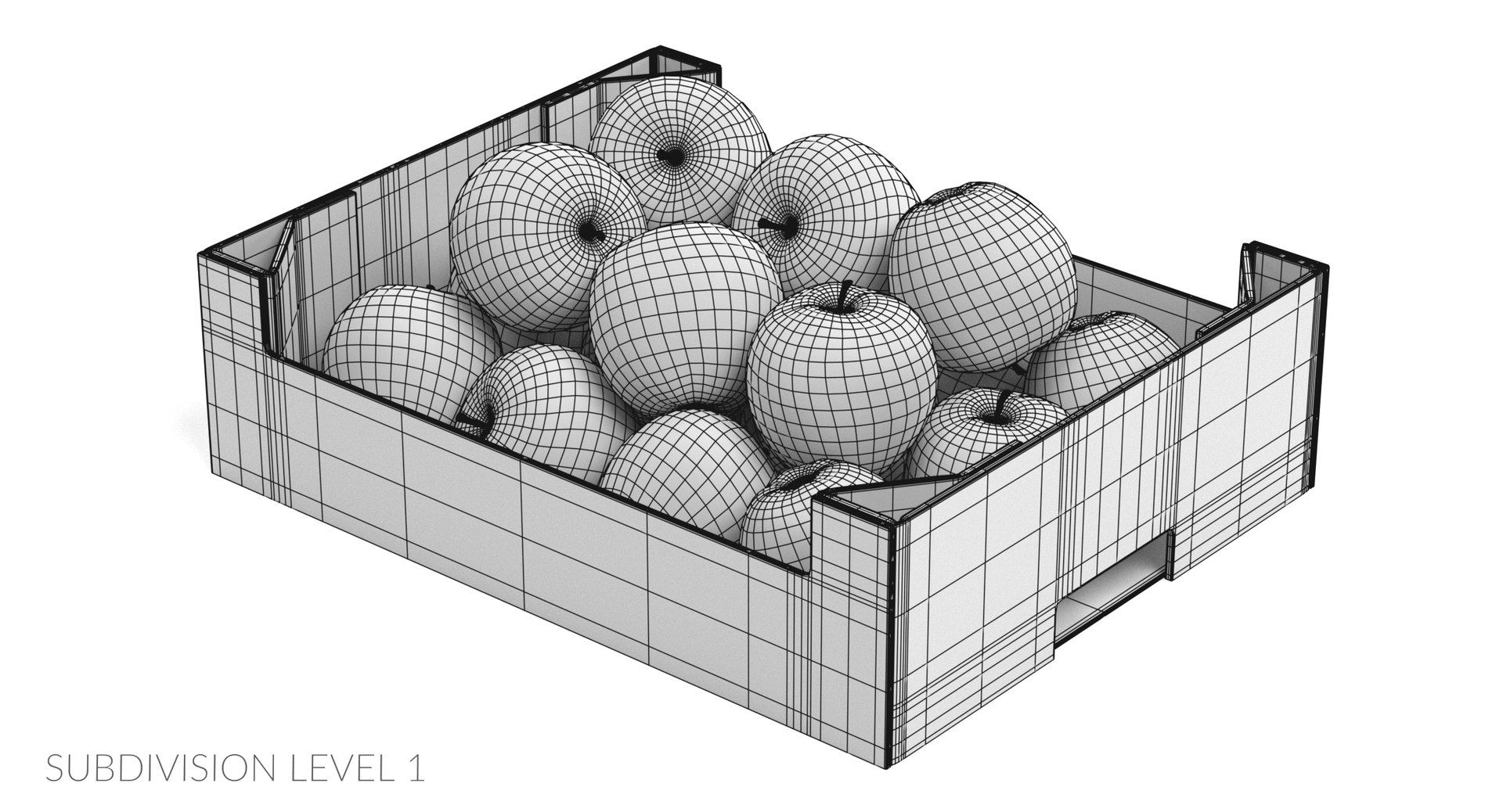 Apples Box 3D Model - TurboSquid 1405402