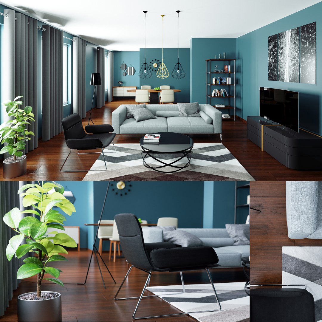 Render Scene Modern Interior 3D Model - TurboSquid 1534399