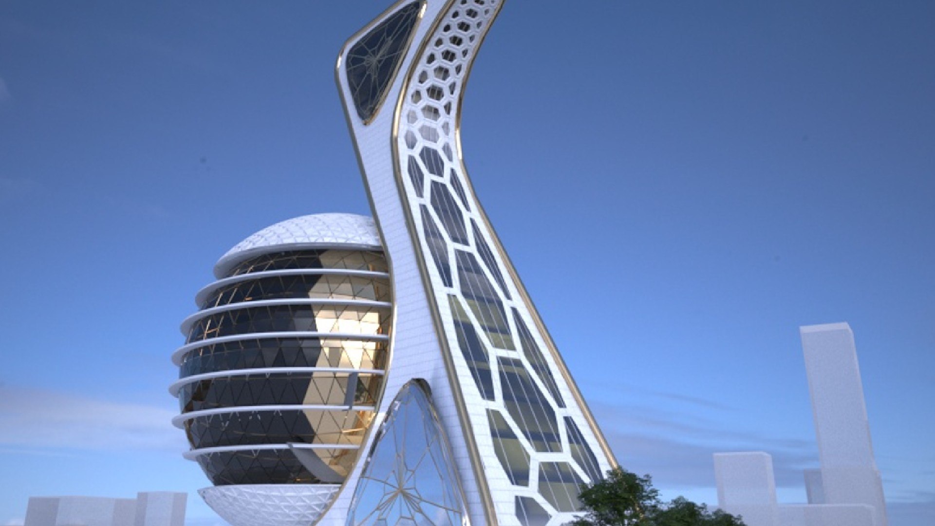 3D Curve Tower - TurboSquid 1804033