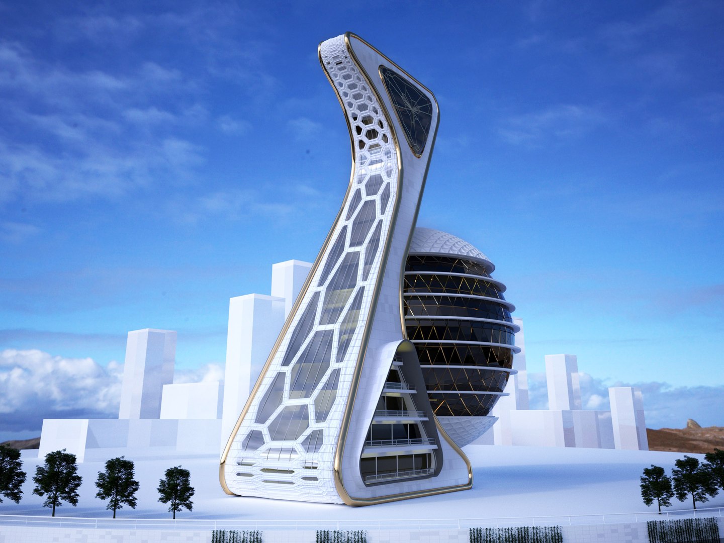 3D Curve Tower - TurboSquid 1804033