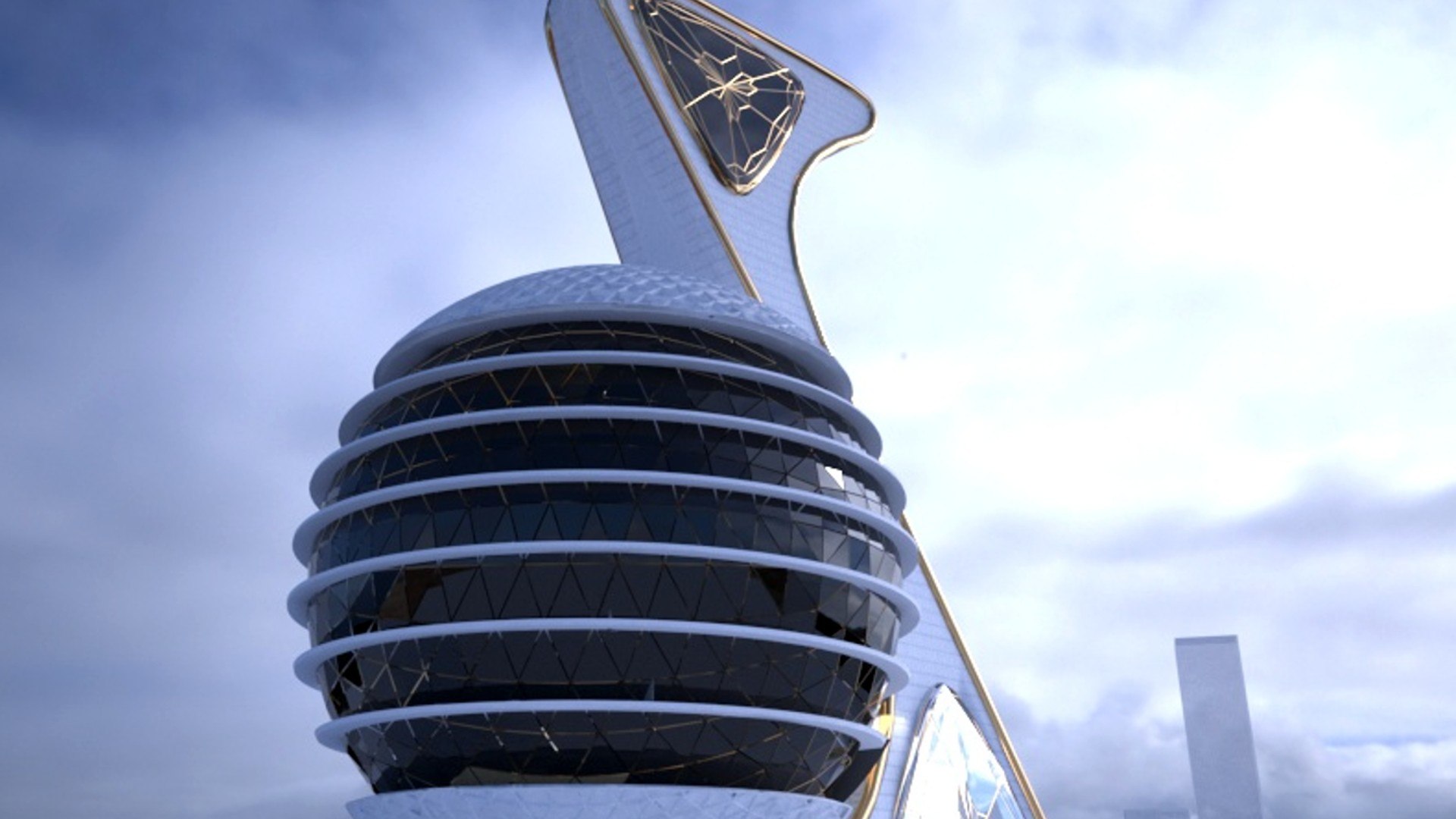 3D Curve Tower - TurboSquid 1804033