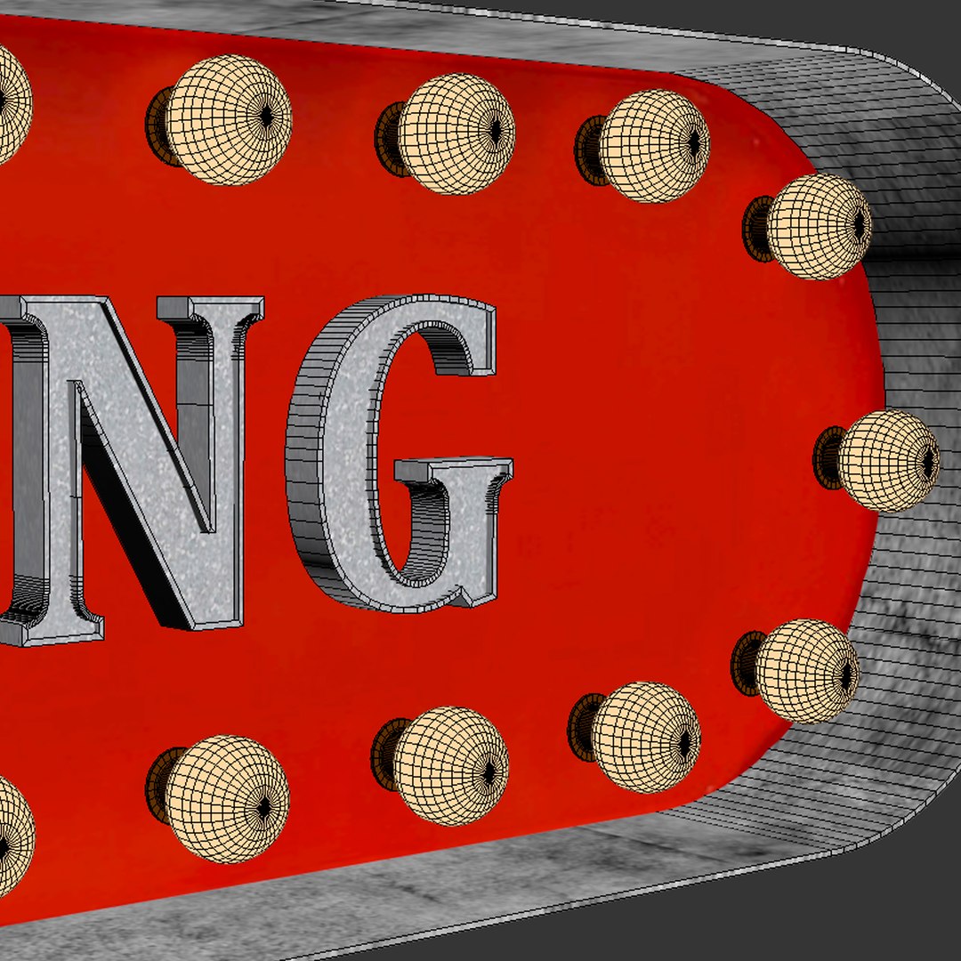 Metallic Lighting Sign 3D Model - TurboSquid 1368717