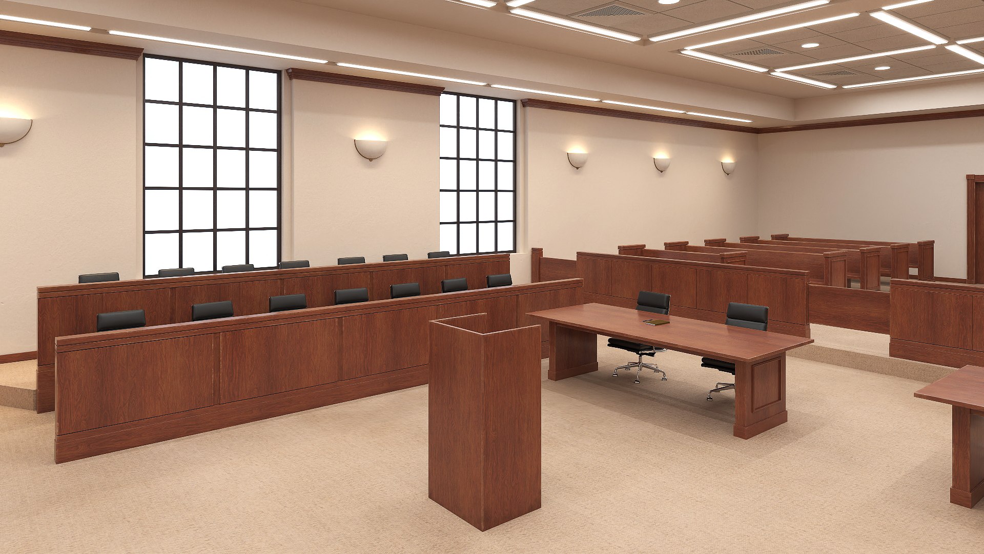 US Courtroom Room Interior 3D - TurboSquid 2383102