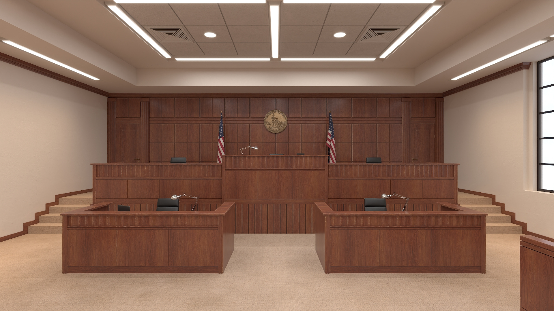 US Courtroom Room Interior 3D - TurboSquid 2383102