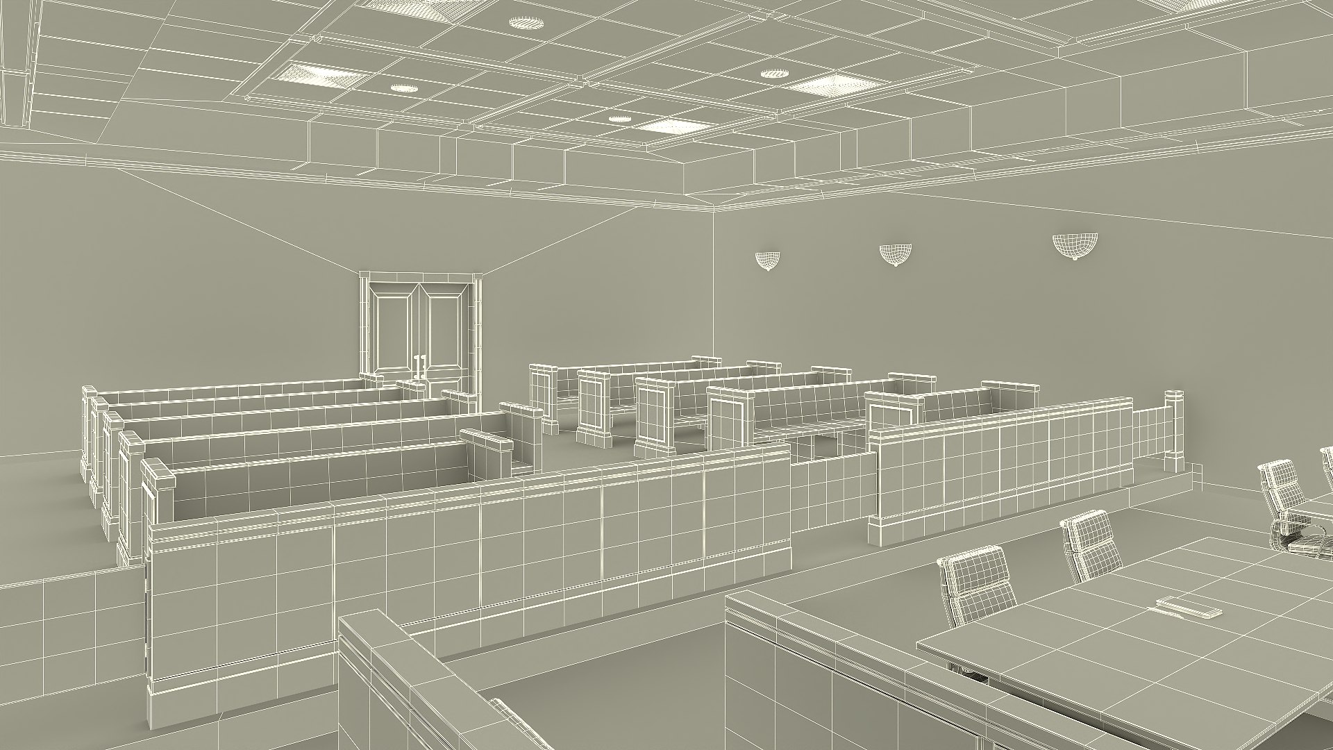 US Courtroom Room Interior 3D - TurboSquid 2383102
