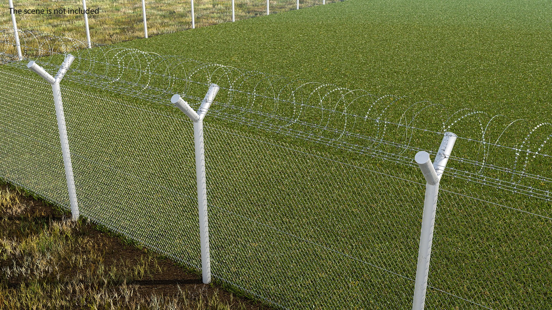 Barbed Razor Wire Mesh Fence 3D Model - TurboSquid 1548207