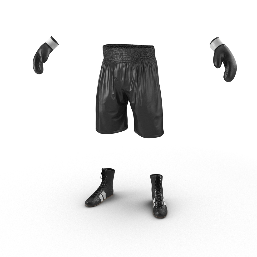 3d Model Boxing Gear Black 2