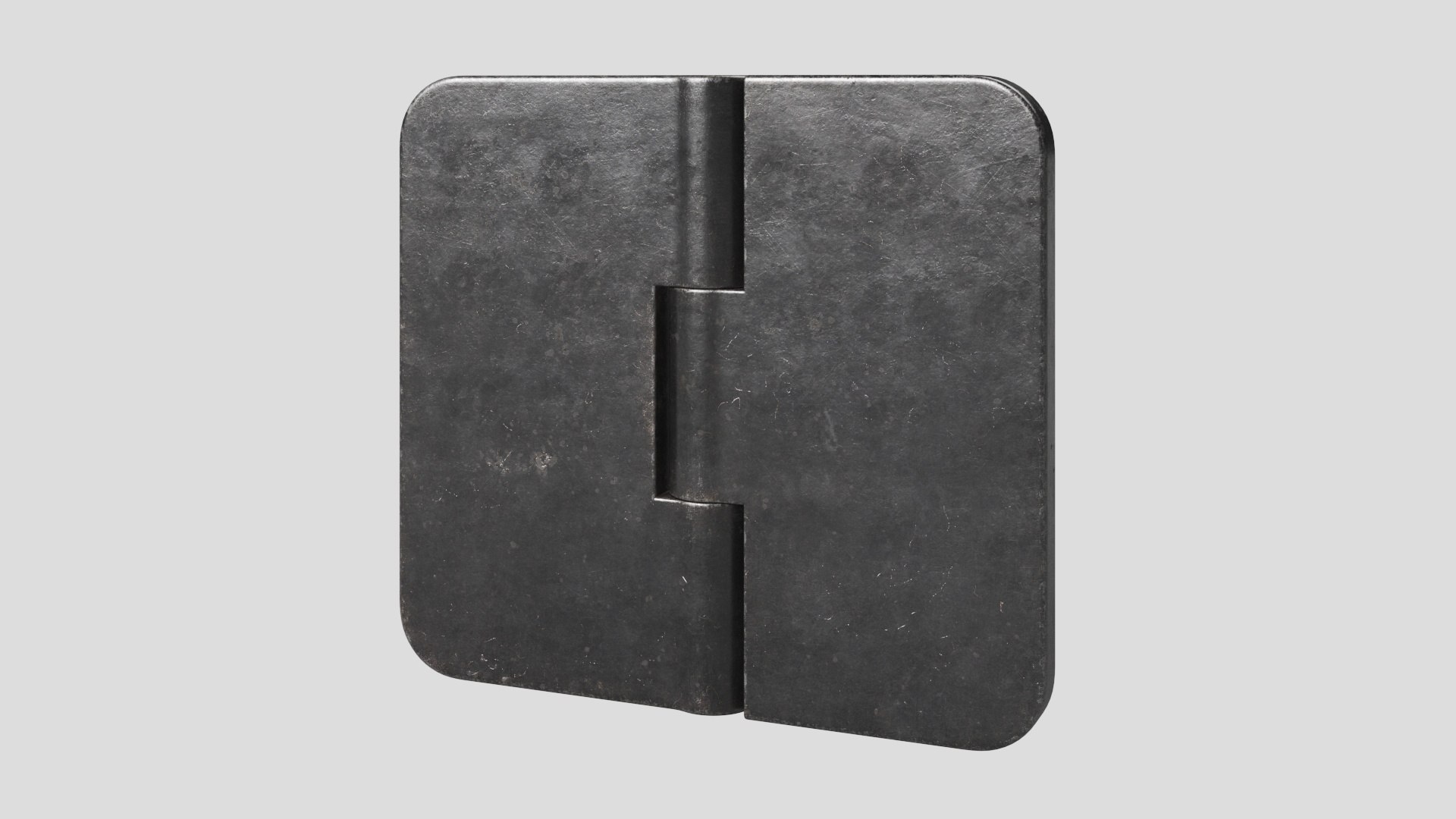 Black Steel Plain Hinge Model - TurboSquid 2147314