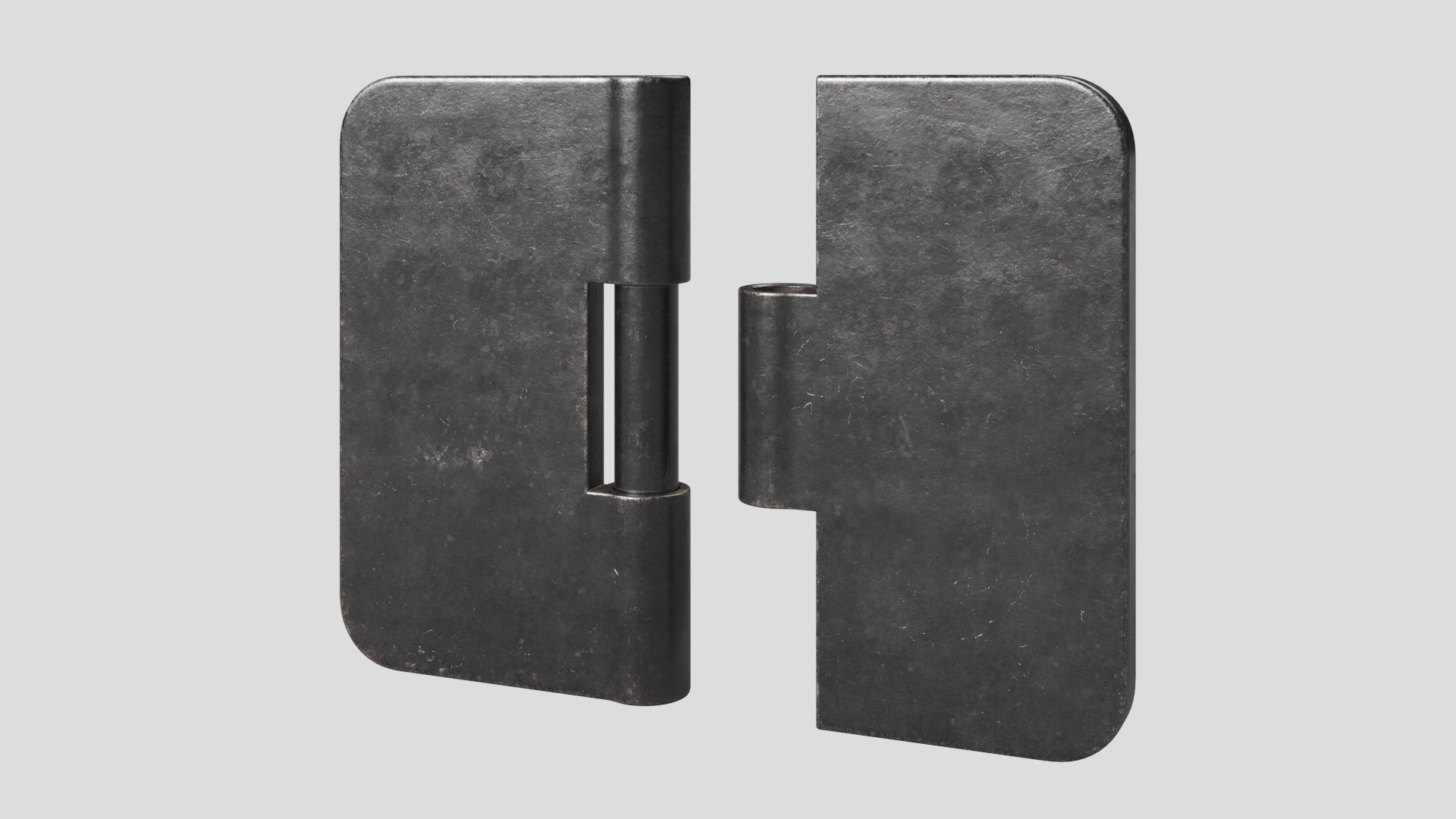 Black Steel Plain Hinge Model - TurboSquid 2147314