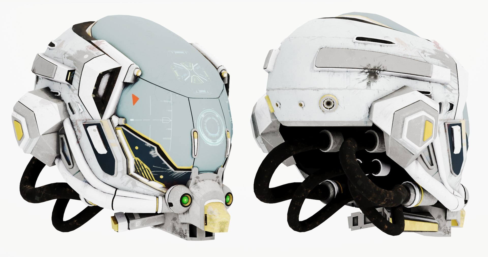 Damaged Science Fiction Helmet 3D - TurboSquid 2106646