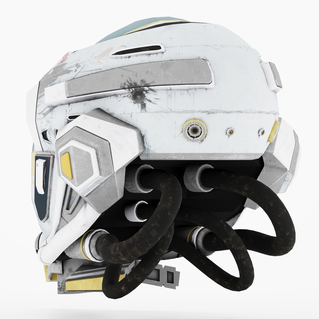 Damaged Science Fiction Helmet 3D - TurboSquid 2106646