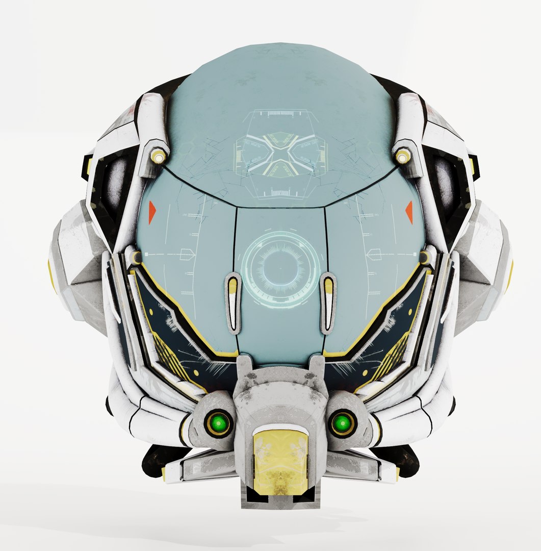 Damaged Science Fiction Helmet 3D - TurboSquid 2106646