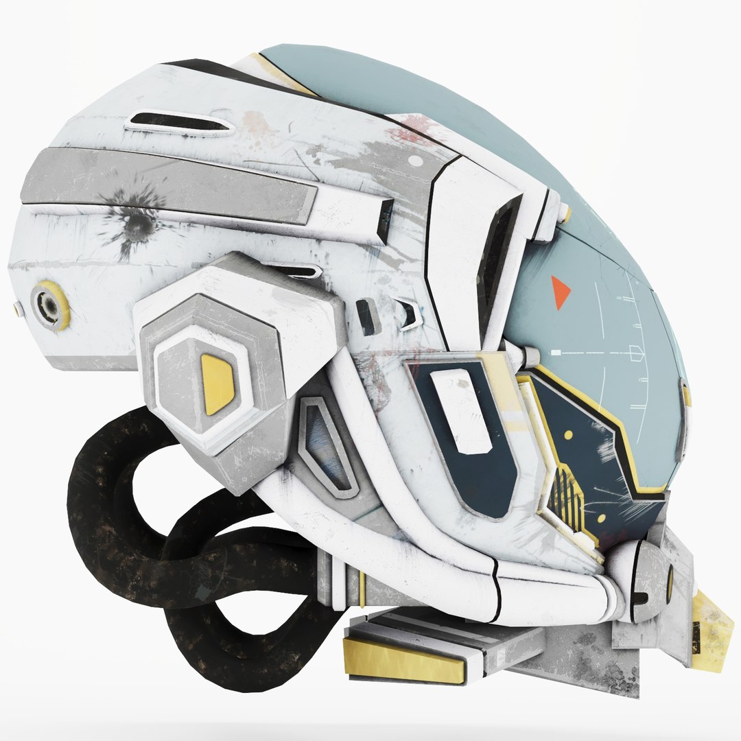 Damaged Science Fiction Helmet 3D - TurboSquid 2106646