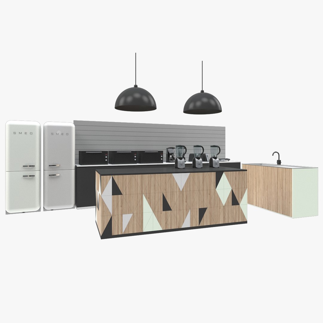 3D Kitchen Island Model - TurboSquid 1303261