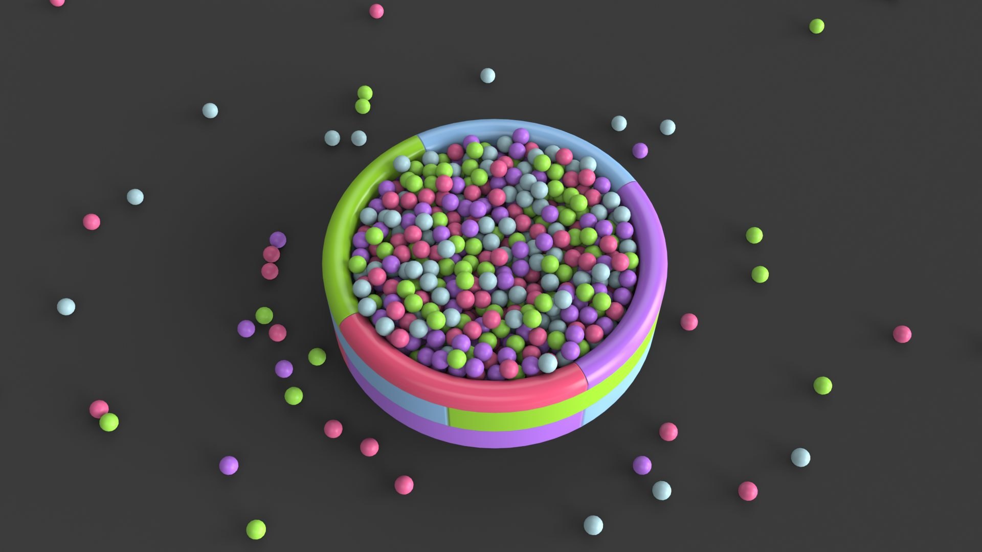 3D model balls falling pool - TurboSquid 1492511