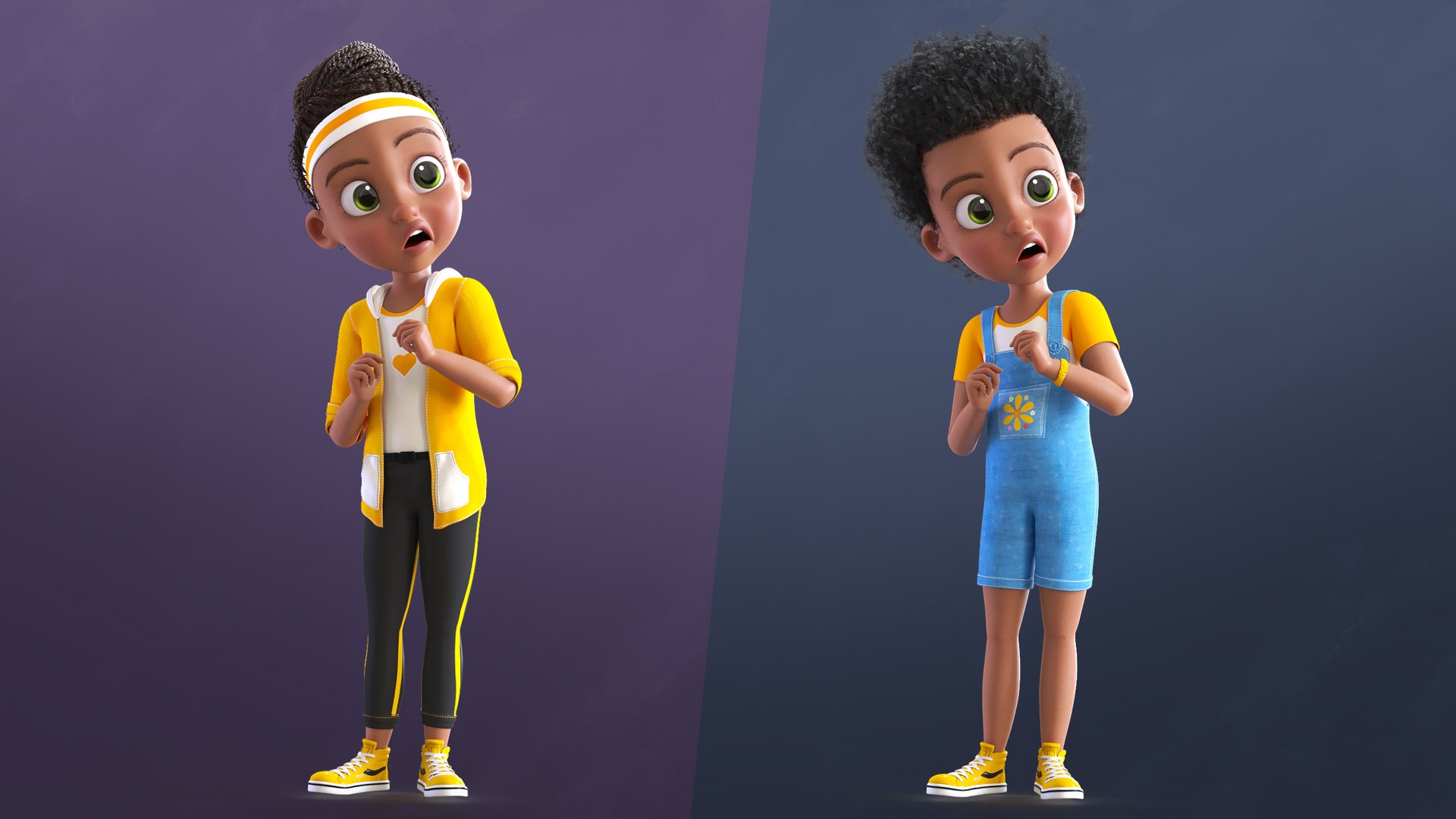3D Model Cartoon Afro Girl 2 - Toon Rigged Child Character - TurboSquid ...