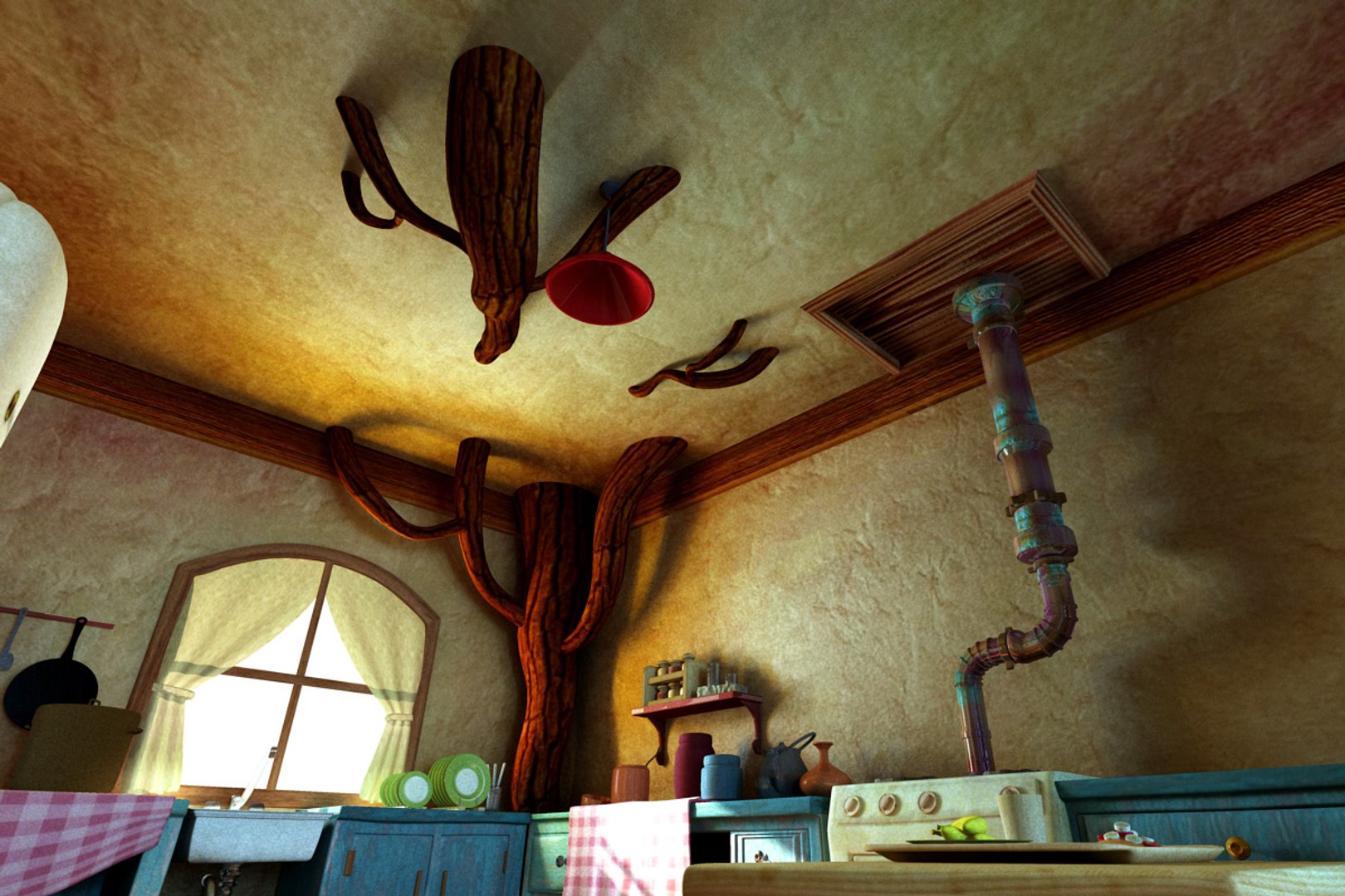 Interior Tree House Cartoon Obj
