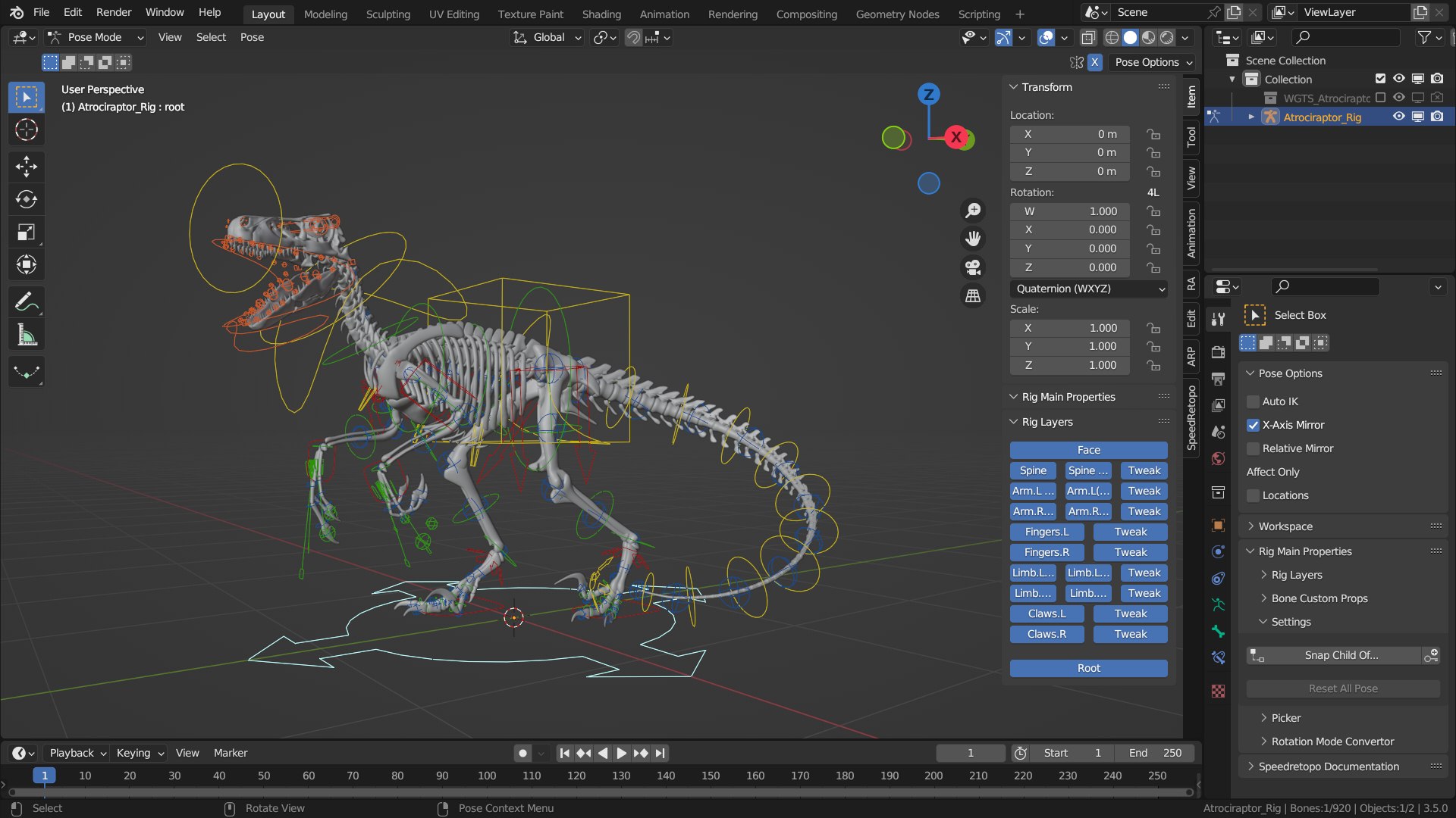 3D Atrociraptor Rigged Skeleton model - TurboSquid 2133874