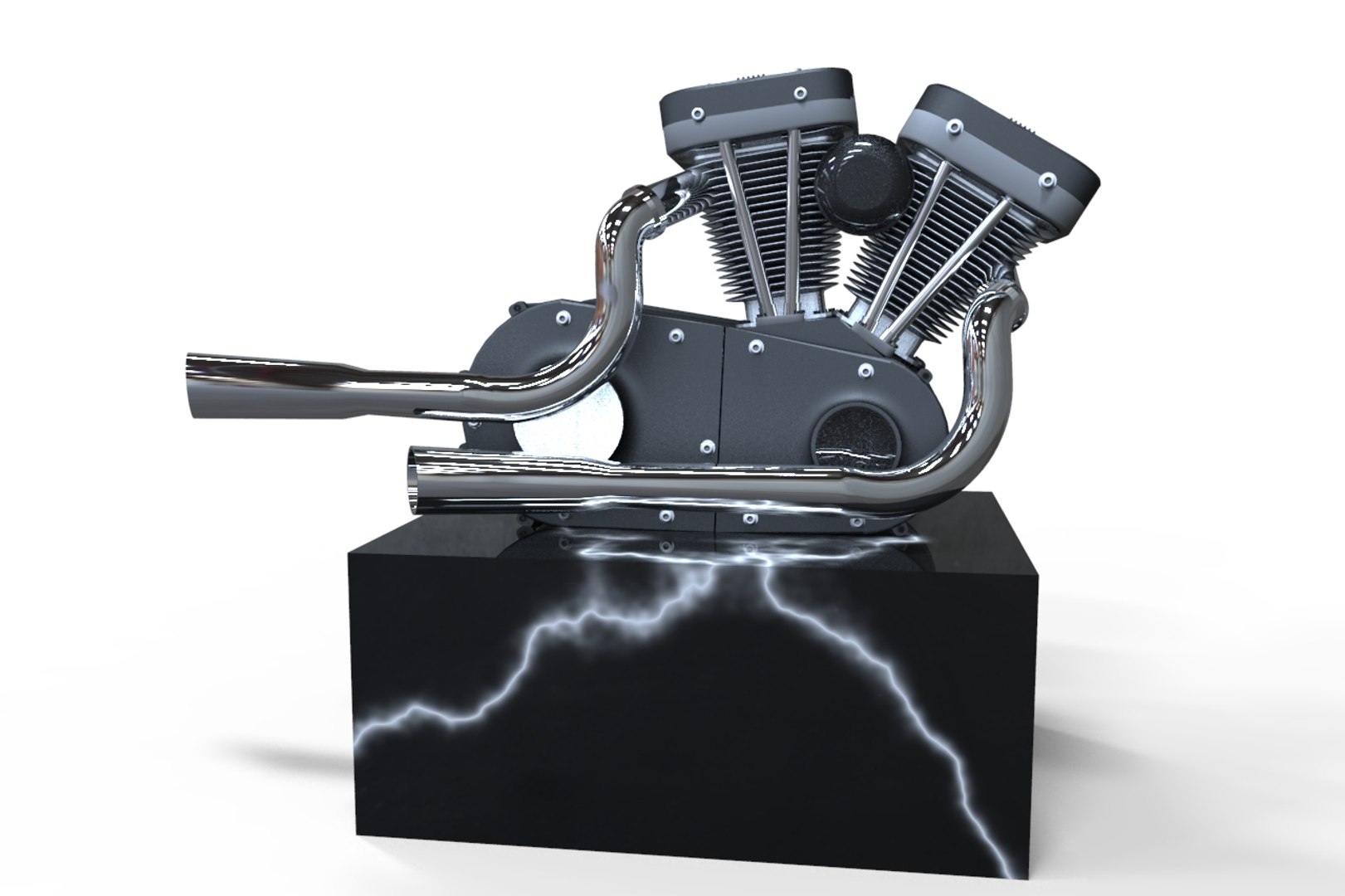 Motorcycle Engine 3d Model