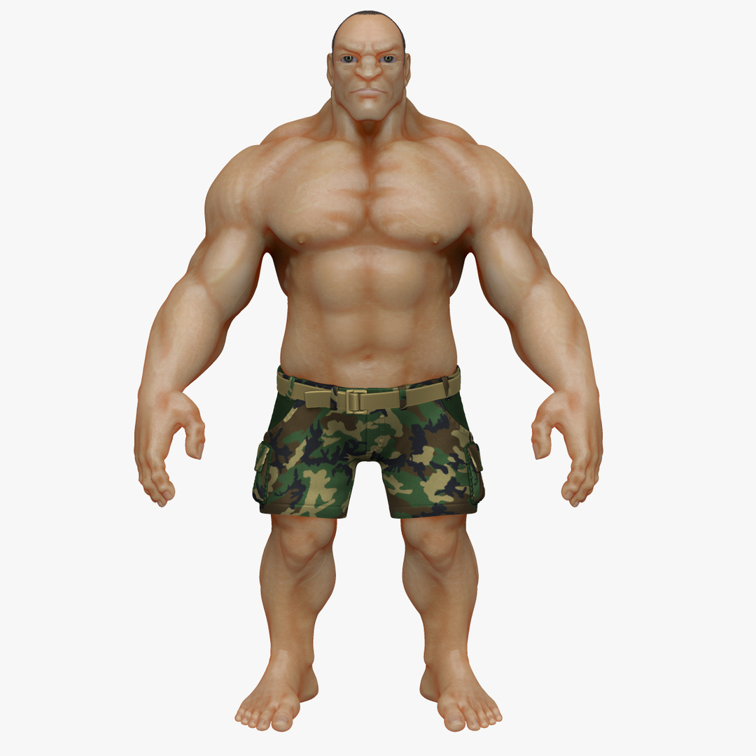sculpt muscular man zbrush 3d obj