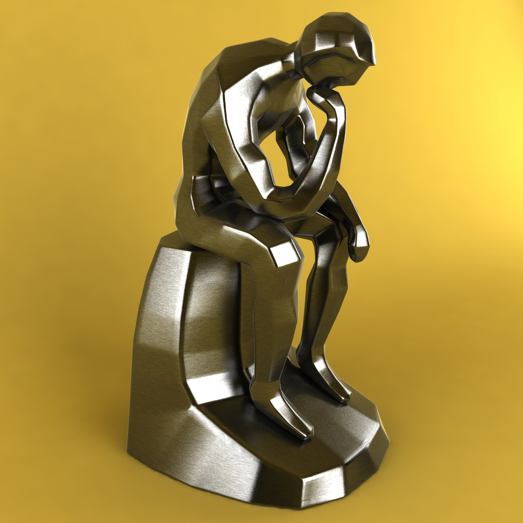 3d thinking man sculpture