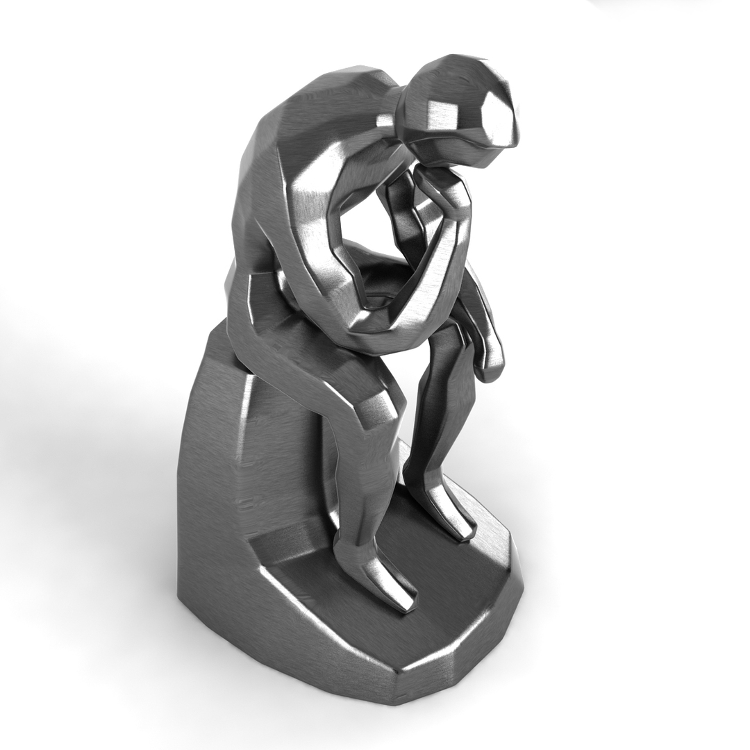 3d thinking man sculpture
